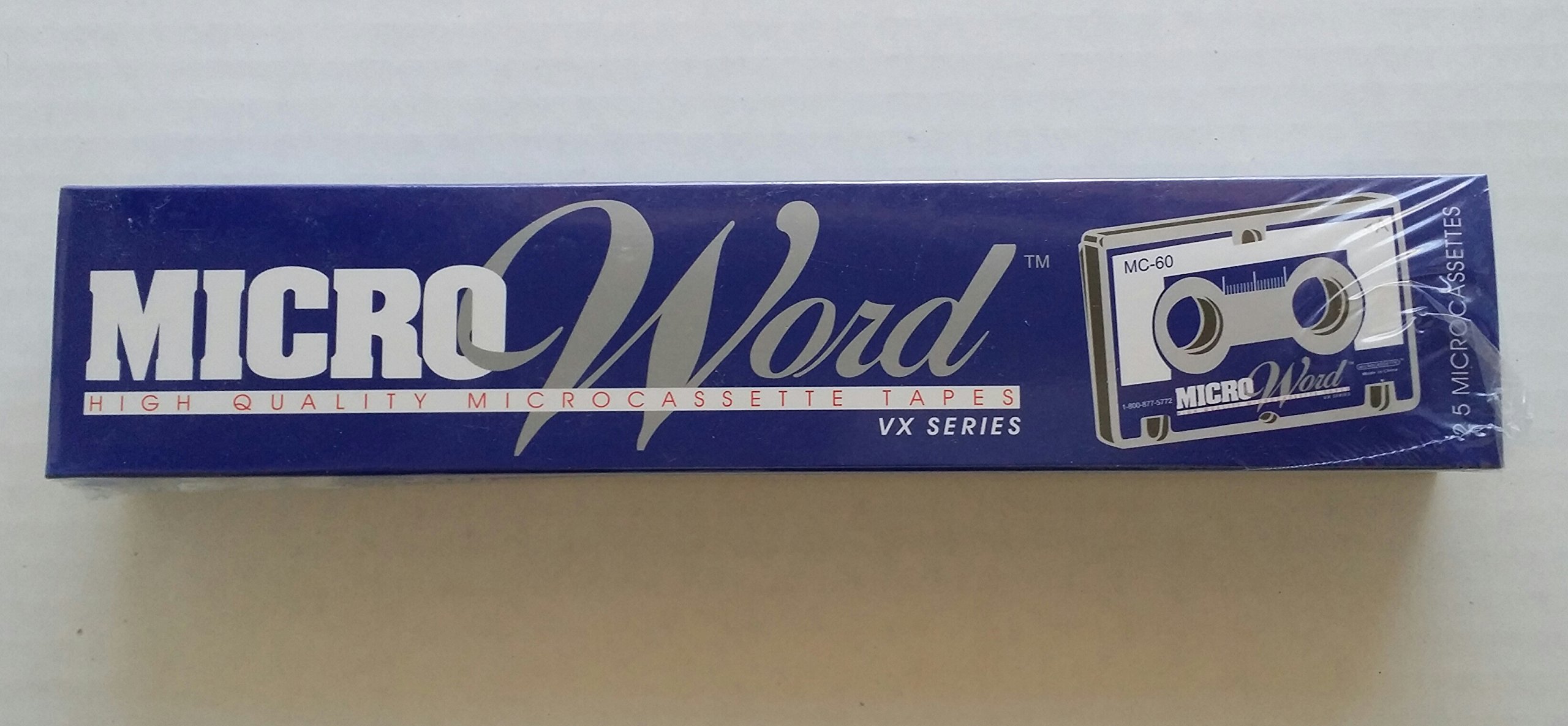 Micro Word MC60 Microcassette Blank Cassette Tapes - 60 Min. - Vx Series 25 Pack