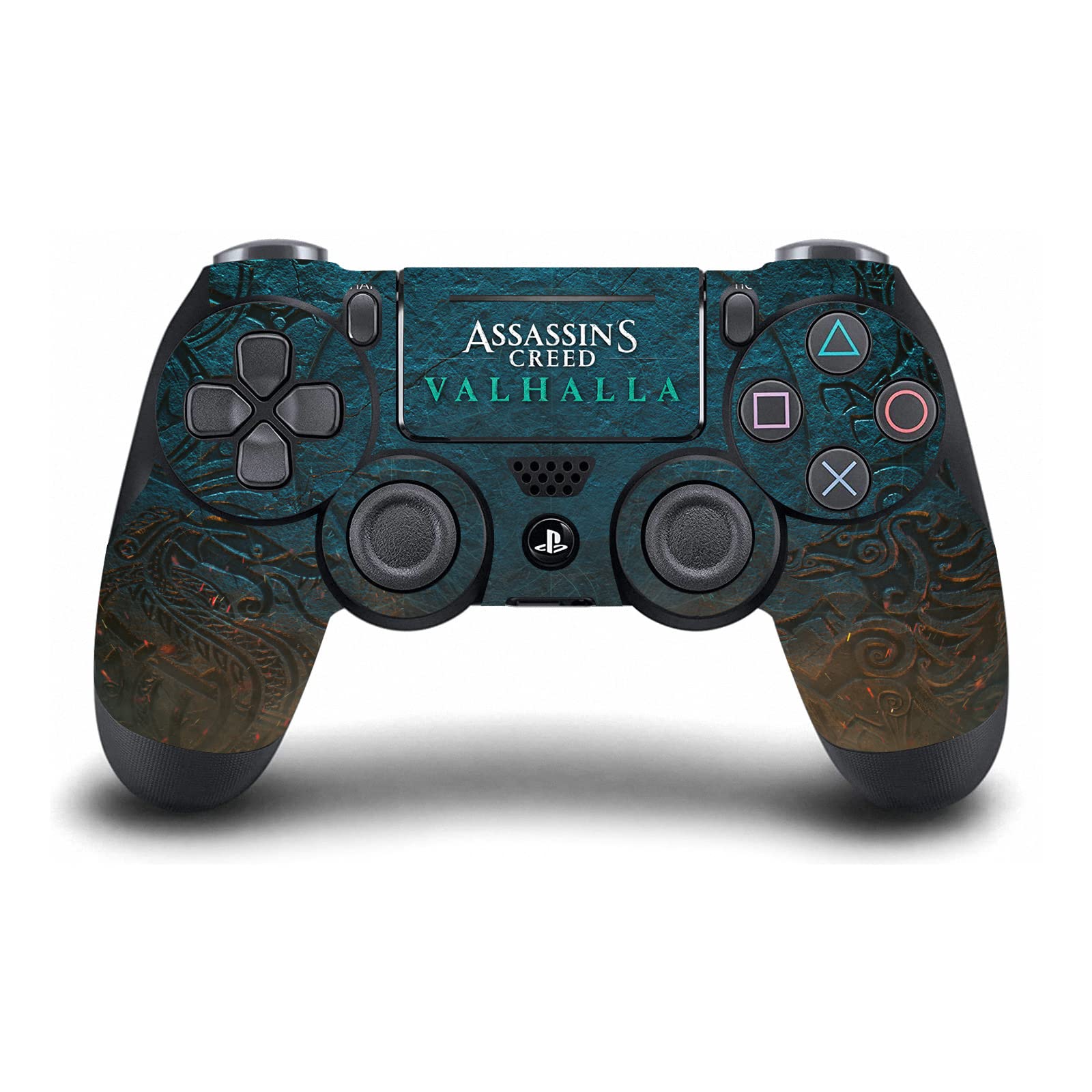 Head Case Designs Officially Licensed Assassin's Creed Logo Valhalla Key Art Vinyl Sticker Gaming Skin Decal Cover Compatible With Sony PlayStation 4 PS4 Console and DualShock 4 Controller Bundle