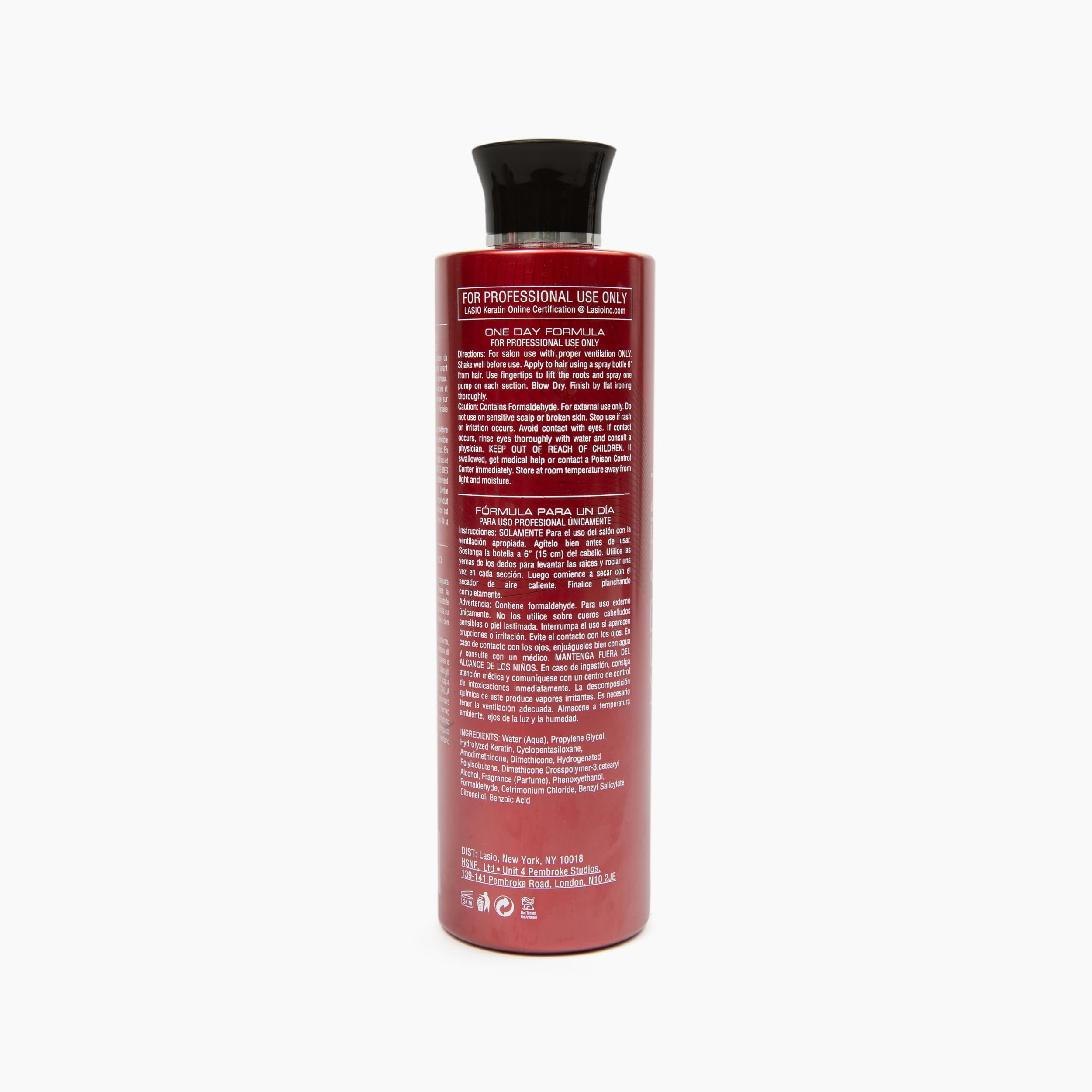 Lasio Keratin Treatment One Day Formula – Infused with Amber Extract – Lightweight Conditioner – Frizz Free – Reduce 90% Curls Quickly – Fume Free – Professional Salon Level Grade – 35.27 Fl. Oz