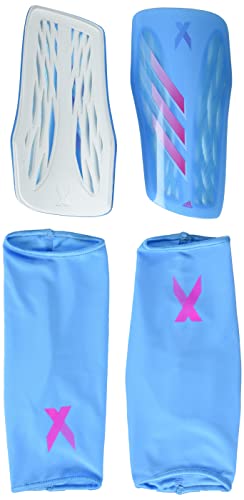 adidas X League Shin Guards, Sky Rush/White/Team Shock Pink/Silver Metallic, Small