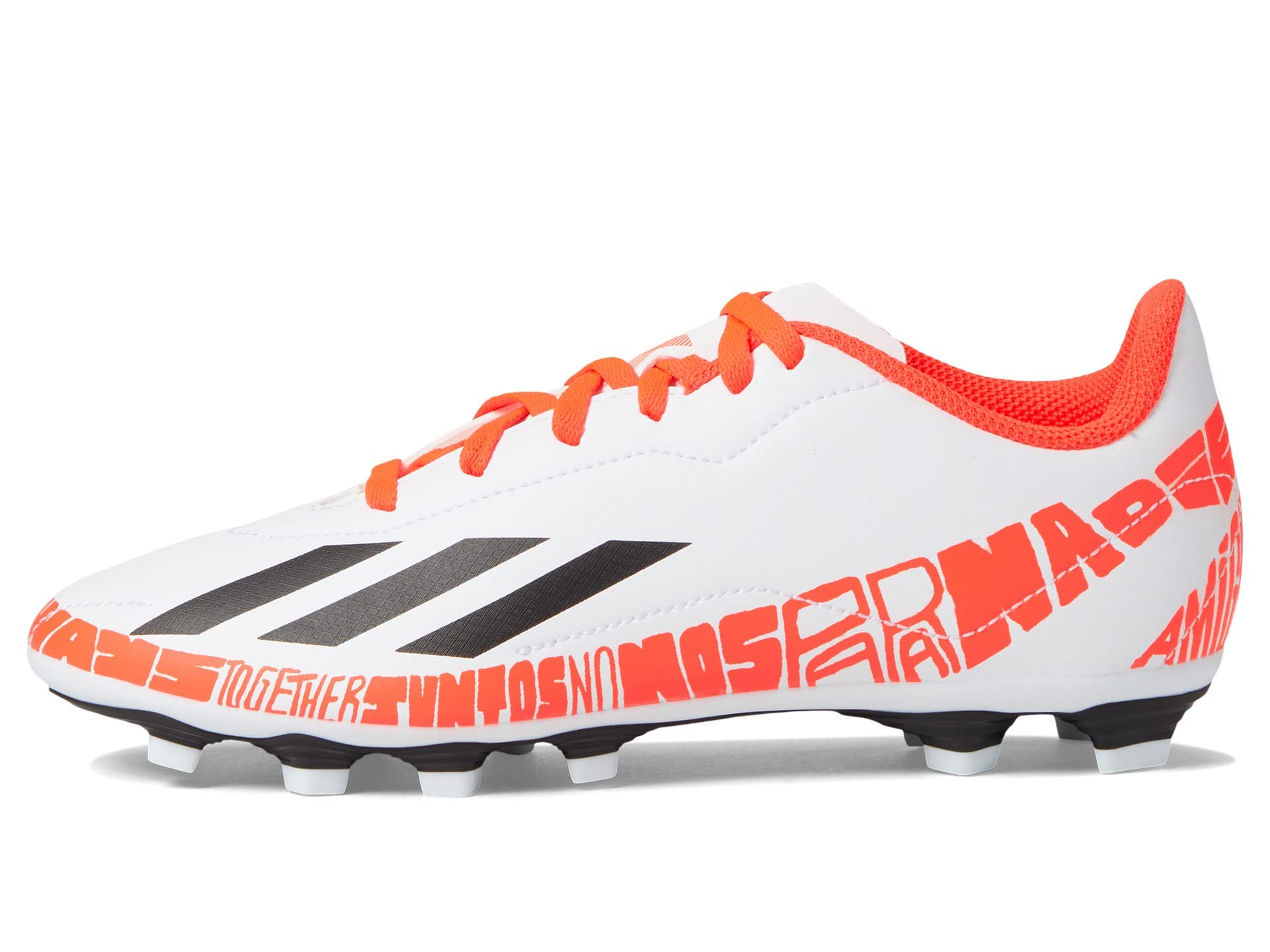adidas X Speedportal Messi.4 Indoor Soccer Shoe, FTWR White/Core Black/Solar Red, 4.5 US Unisex Big Kid