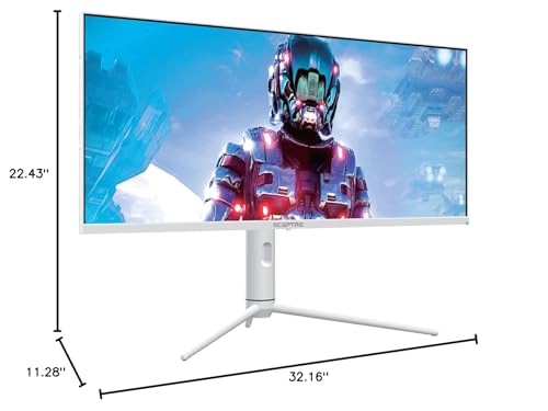 Sceptre IPS 34" White UltraWide Monitor 3440 x 1440p HDR400 1ms up to 144Hz 95% DCI-P3 PIP PBP DisplayPort HDMI USB-C Height Adjustable (E345B-QUN168W)