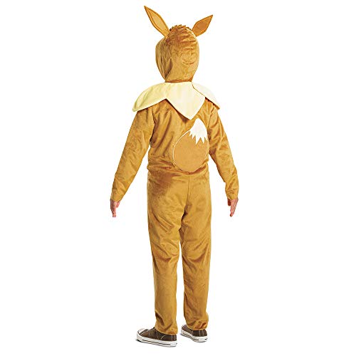 Eevee Pokemon Kids Costume, Official Pokemon Hooded Jumpsuit with Ears, Classic Size Small (4-6)
