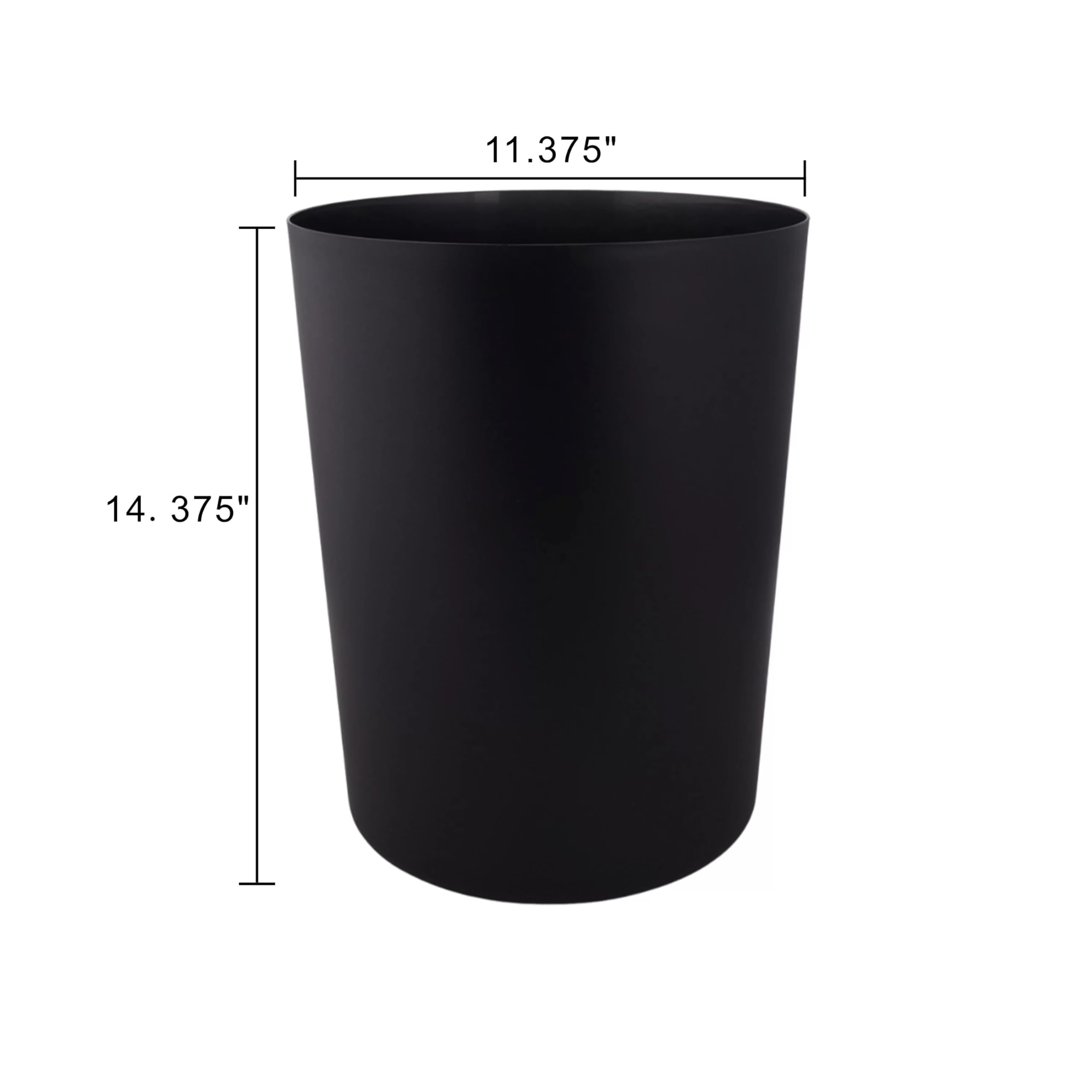 BHCHA 5 Gallon Trash Can, Plastic Office Trash Can, Black Matte