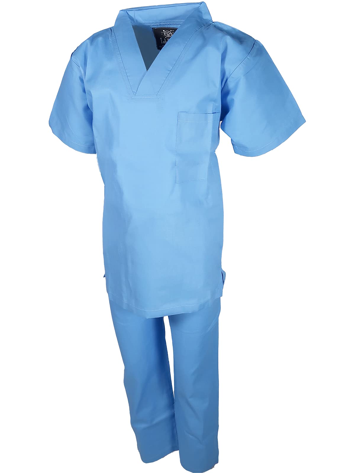 IntelliFun Toddler Kids Dress Up Pretend Role Play Scrub Sets Halloween School Home Play for Ages 3+ (Teal Blue, L 8-10Y)
