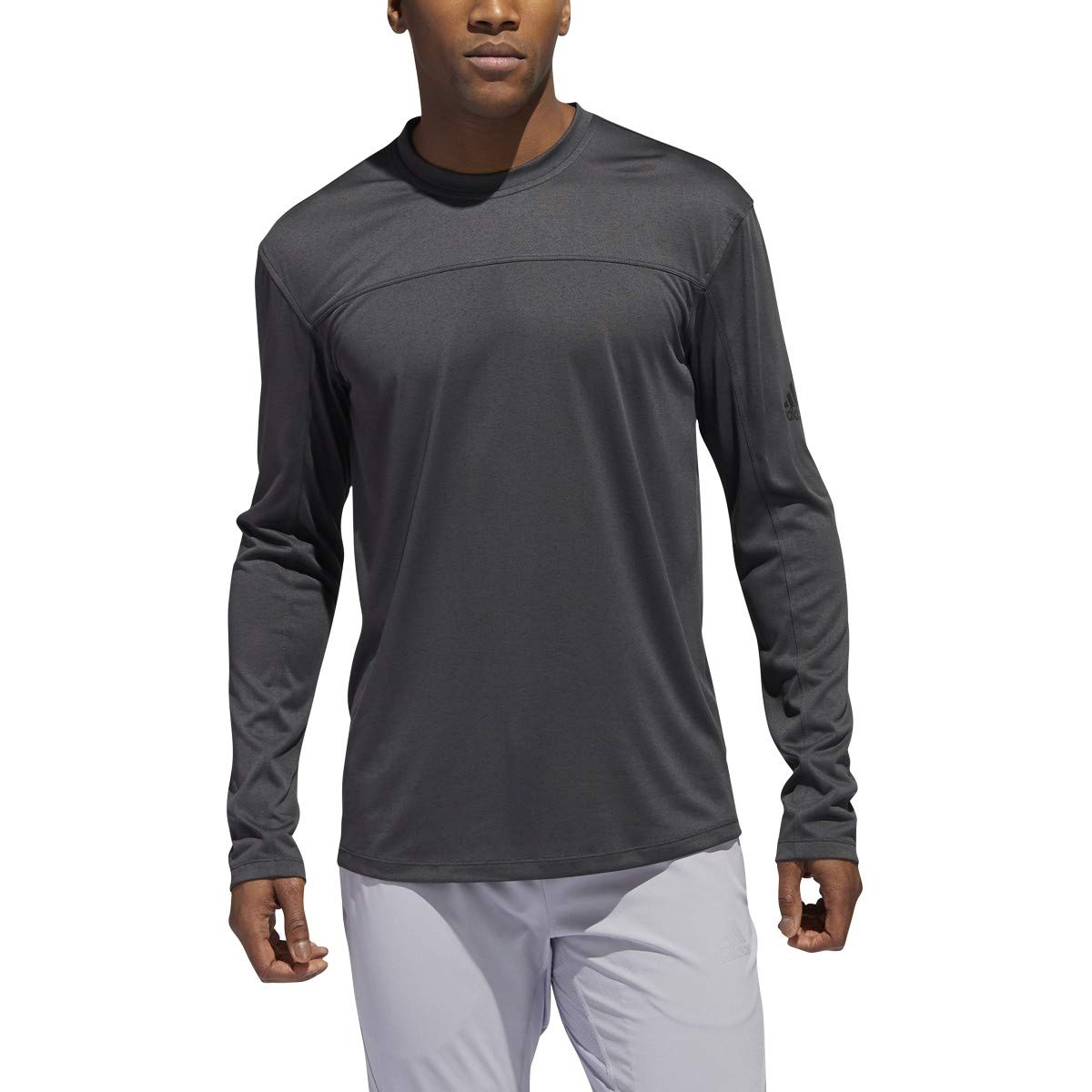 adidas mens City Studio Long Sleeve Tee Black Melange Small