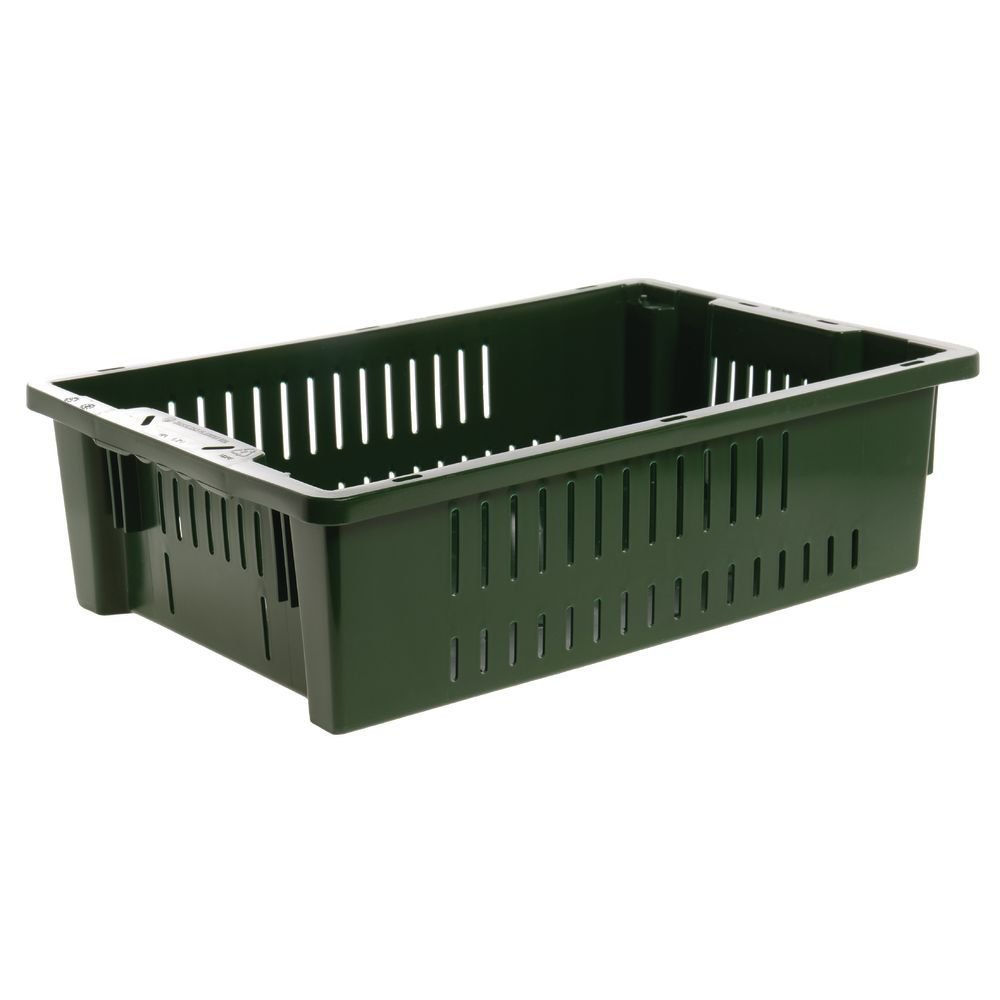 Orbis Green Plastic Small Vented Produce Container - 19 7/10"L x 13 1/10"W x 5 3/5"H