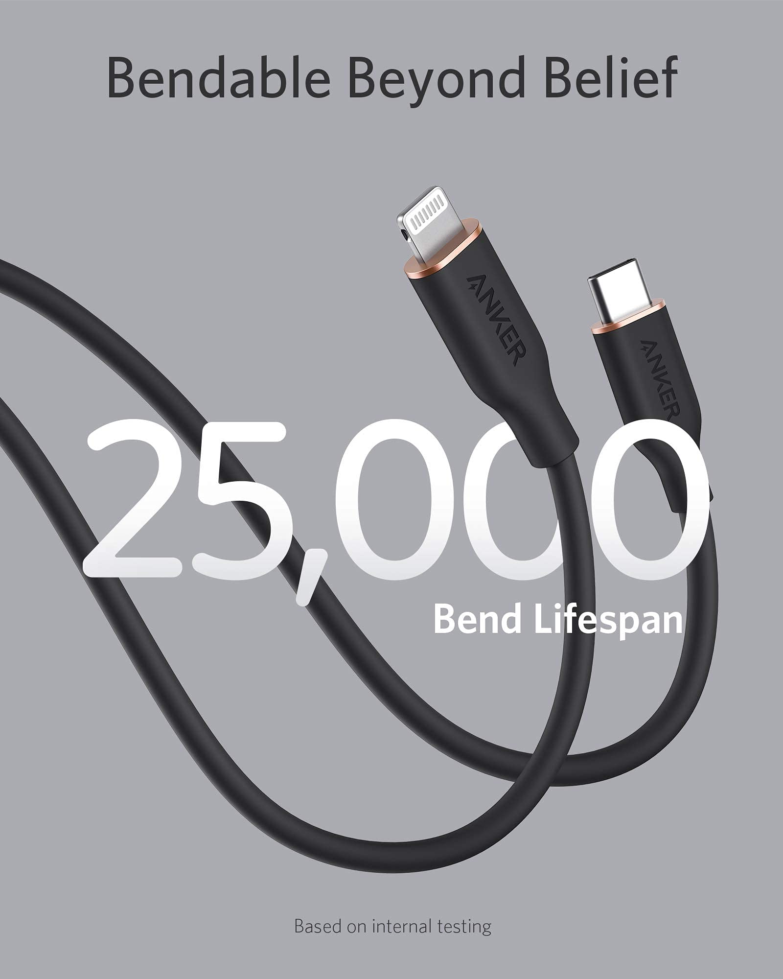 Anker USB-C to Lightning Cable, 641 Cable (6ft), MFi Certified, Powerline III Flow Silicone Fast Charging Cable & Anker USB C GaN Charger 30W, 511 Charger (Nano 3), PIQ 3.0 Foldable PPS Fast Charger(B
