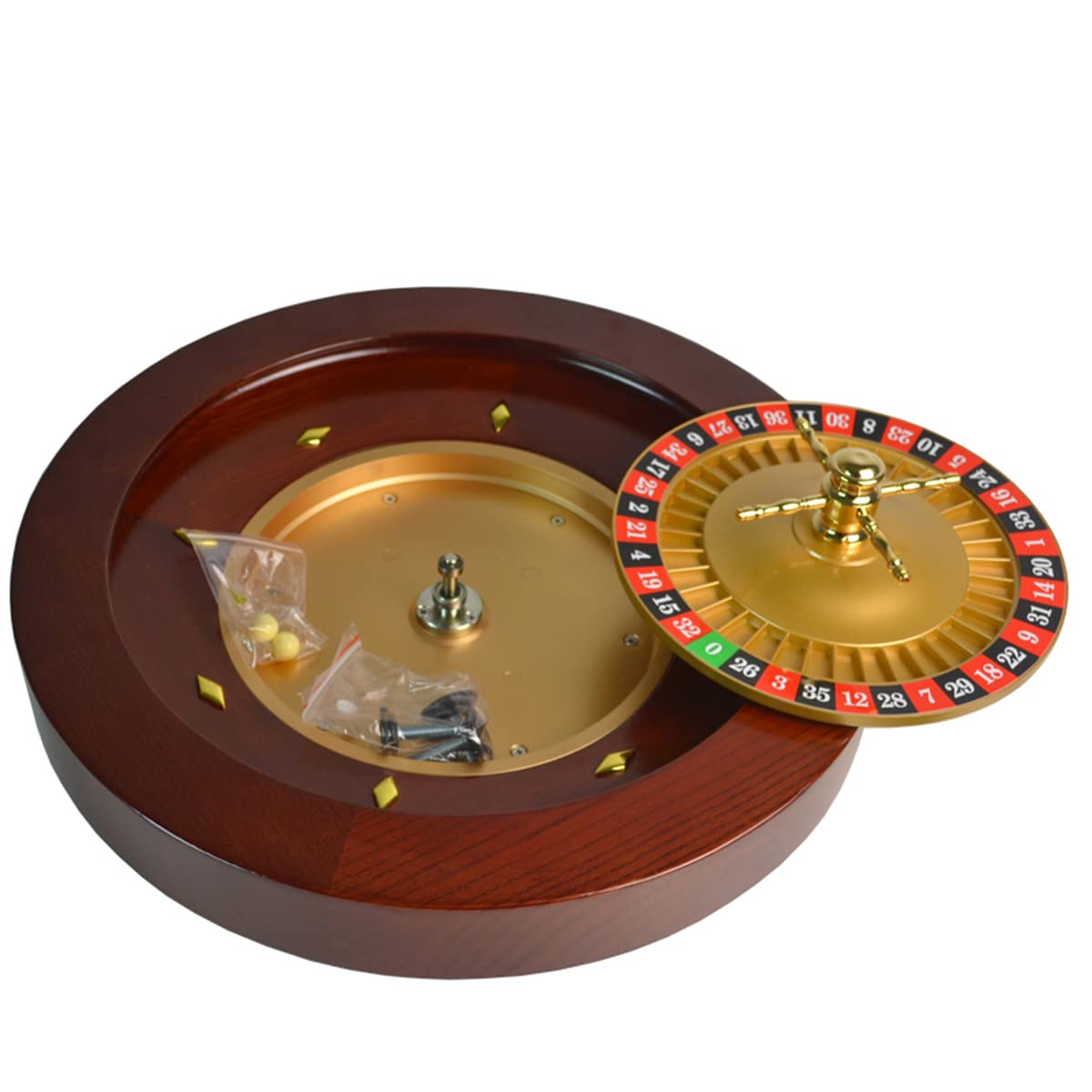 BASICM Russian Roulette Set 18 Inch Solid Wood Russian Casino-Class Sweepstakes Roulette for Bar Entertainment Supplies Event Lucky Games Lottery Draws