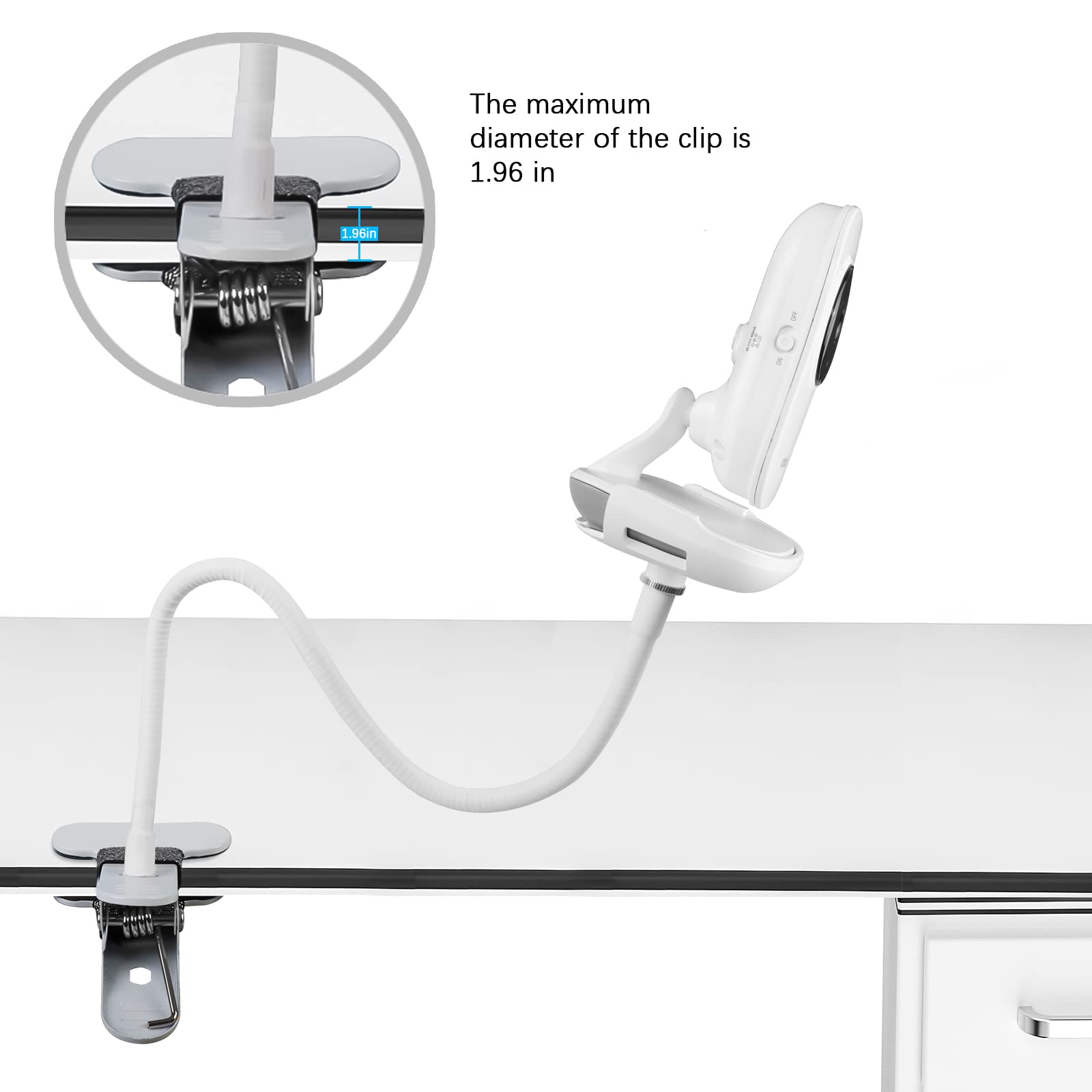 Bamtsely Flexible Bracket Compatible for VTech VM819 Clamp Stand Mount Holder Baby Monitor Camera Security Camera Pet Camera