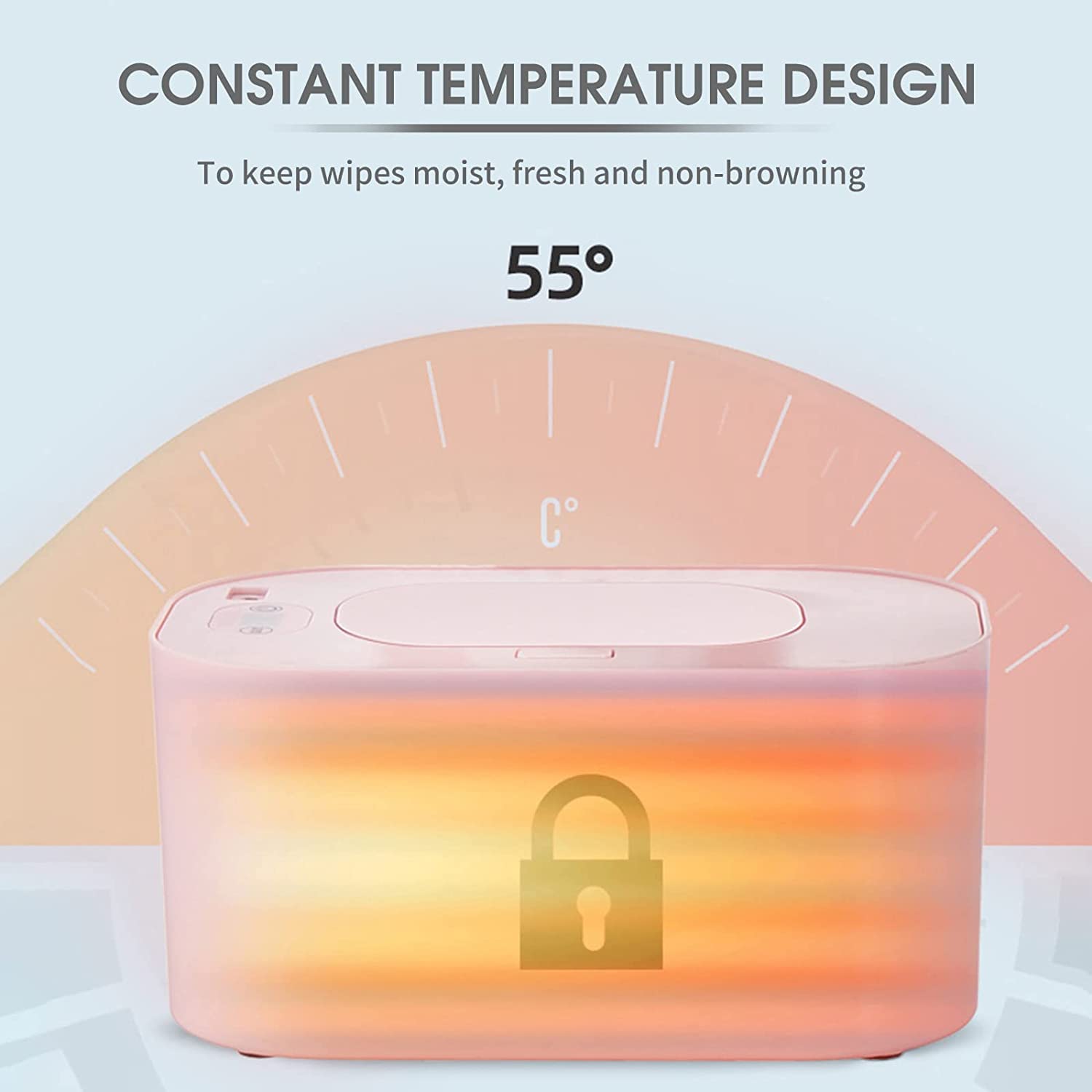Baby Diaper Wipes Heater,Wipe Warmer with Digital Display and Wet Wipes Dispenser,3 Modes of Temperature Heating Control for Baby's Comfort