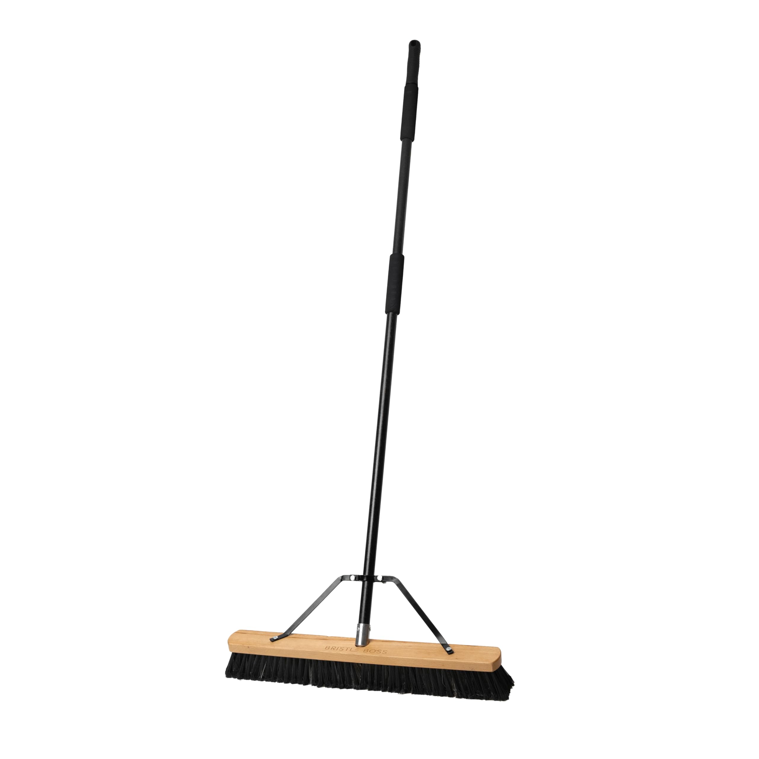 BRISTLE BOSS- 24 inch Push Broom for Outdoors- Outdoor Broom with Durable Steel Braces, Heavy-Duty Push Broom, Outdoor Broom for driveways, Garage Push Brooms, Push Broom Outdoor, Patio Sweeping