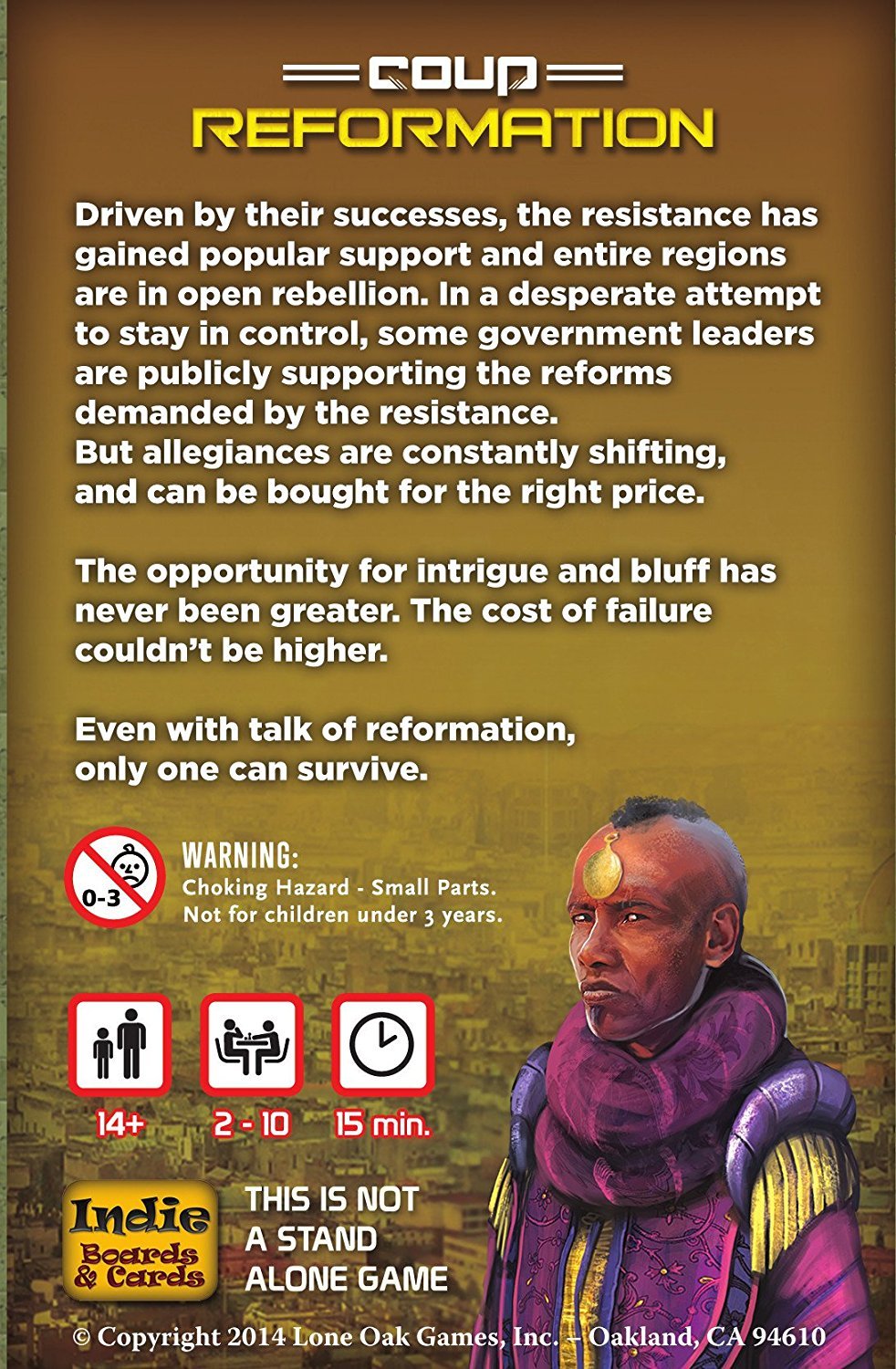 Coup Game Bundle Including Coup (The Dystopian Universe) and Coup Reformation Expansion by Indie Boards and Cards (2 Items)