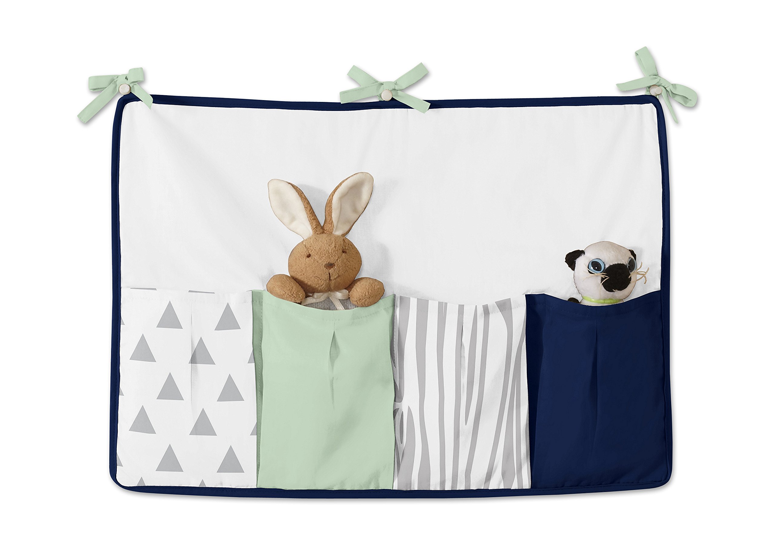Sweet Jojo Designs Navy Blue, Mint and Grey Woodsy Deer Boys Baby Bedding 11 Piece Crib Set