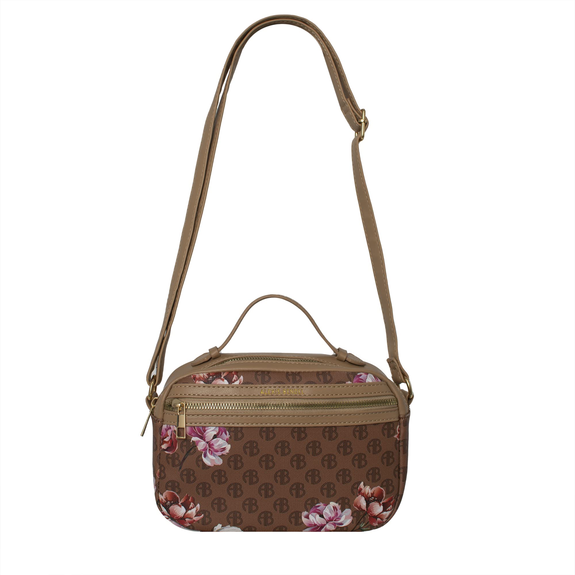 Alexis Bendel Women's Small Handbag Signature Crossbody Bag Mini Shoulder Bag Brown