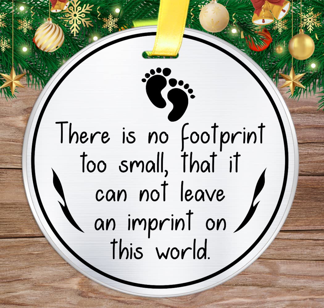 Infant Memorial Ornament Christmas Keepsake- No Footprint is Too Small- Baby Loss Remembrance Sympathy Gift