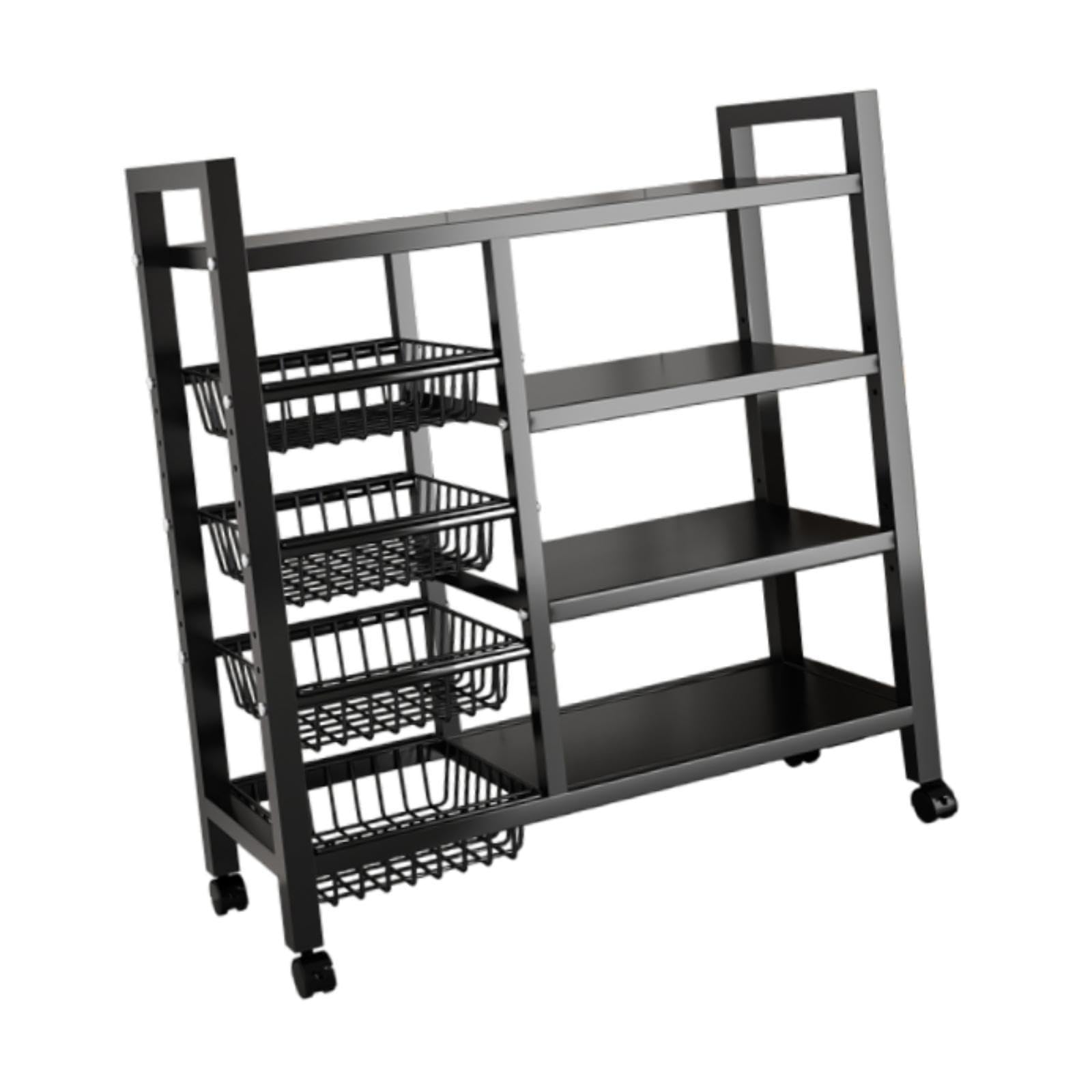 Bothyi Storage Shelves with Wheels, Kitchen Organizer Shelf, Metal Shelving Rack for Closet, Garage, House Warming Gifts, 80cmx135cm