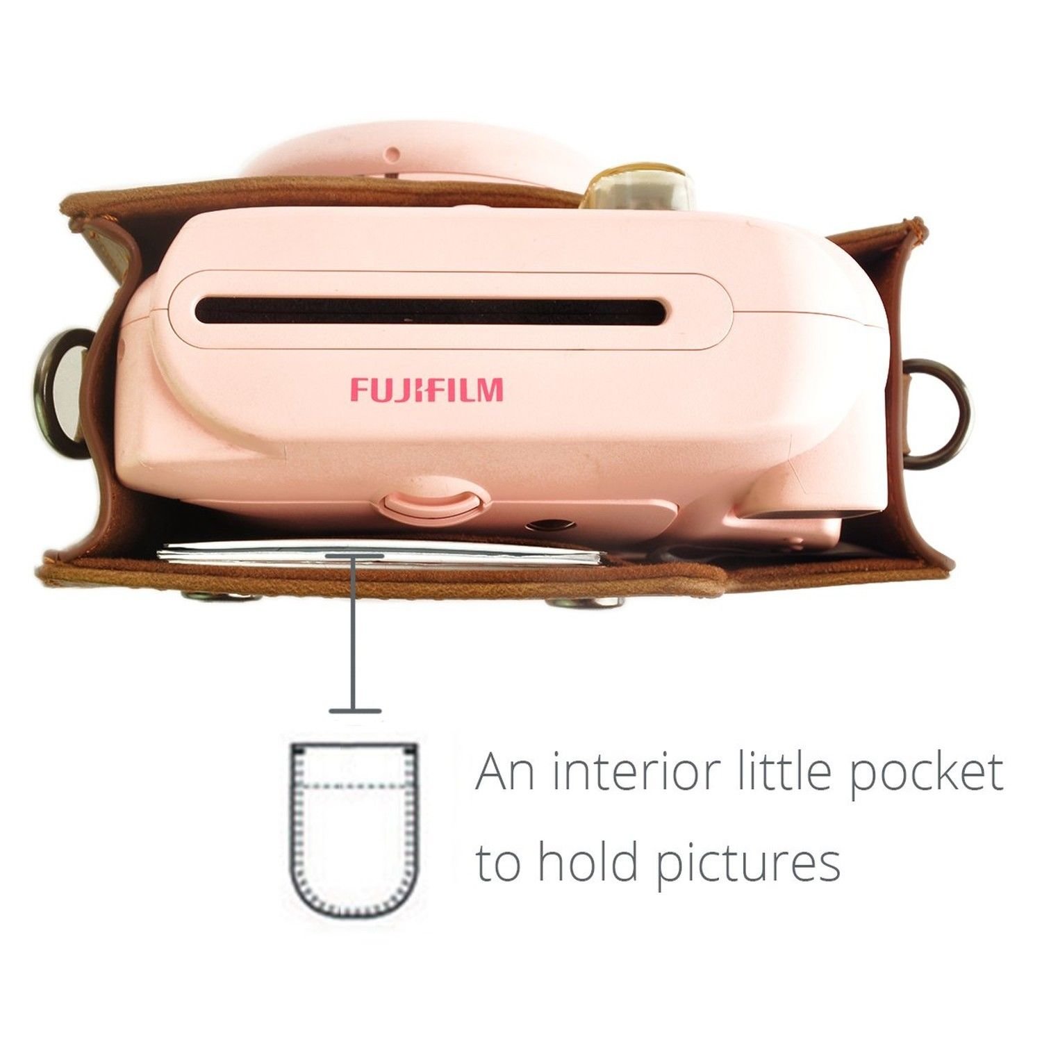 HelloHelio Classic Vintage PU Leather Instax Camera Compact Case for Fujifilm Instax Mini 9/8/8+ Instant Film Camera (Brown)