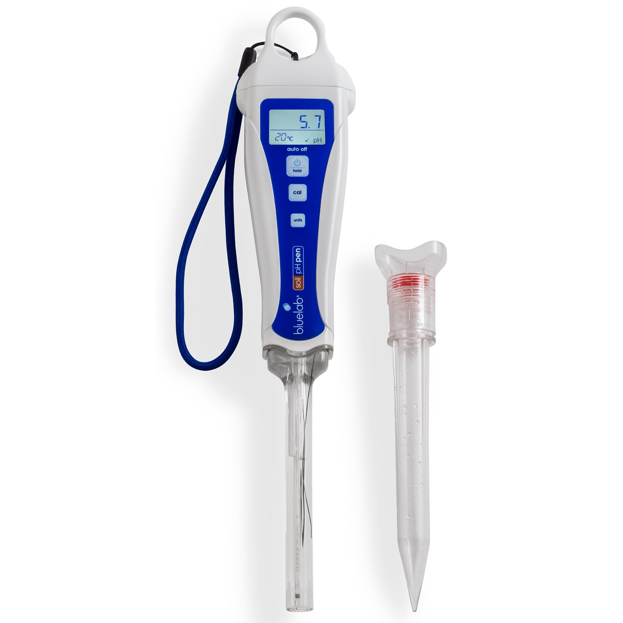 Bluelab PENSOILPH Soil pH Pen, Digital Meter and Water Test Kit, Also Used for Coco and Rockwool with Easy Calibration for Hydroponic System and Indoor Plant Grow, Clear