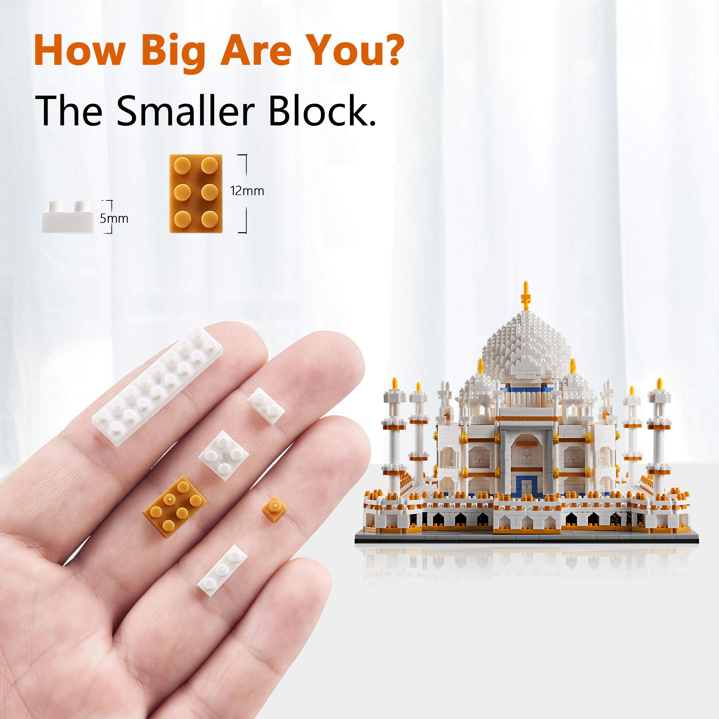 COZYMASS 3950PCS Architecture and Collection Micro Building Blocks Set Taj Mahal Modle Kit Toy Present for Adults and Kids Ages of 14+
