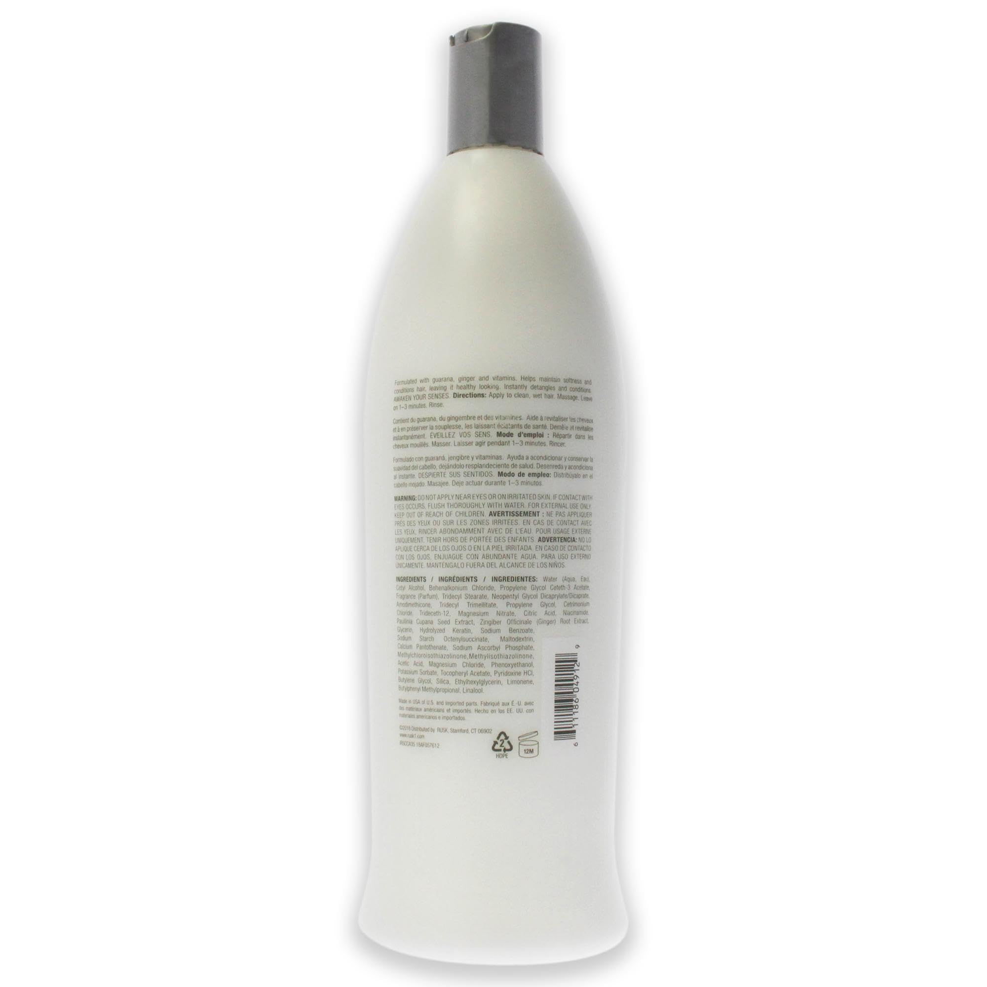 RUSK Sensories Calm Guarana and Ginger Nourishing Conditioner, Nourishes and Detangles all Hair Types, 33.8 fl. oz.