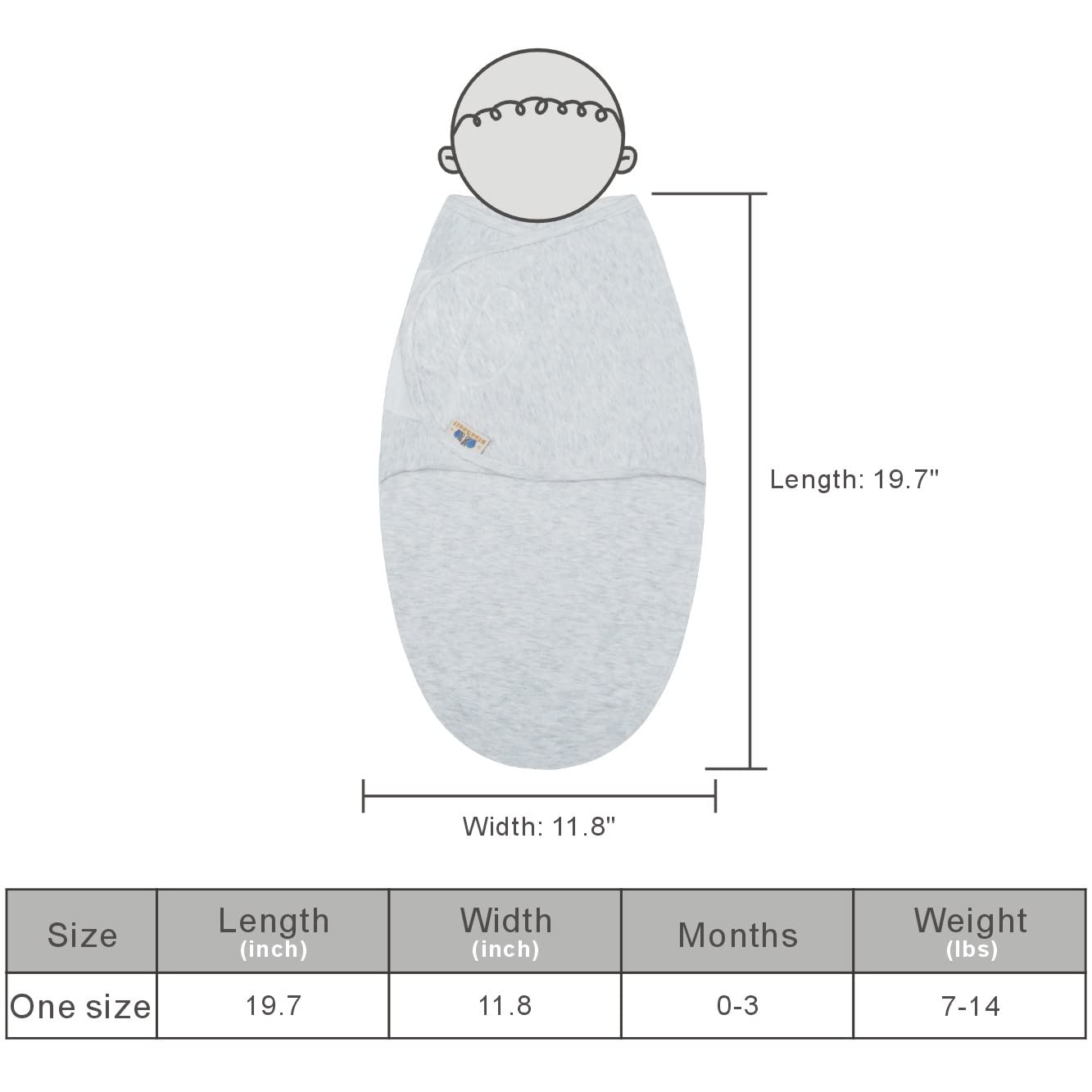 Adjustable Baby Cotton Swaddle, Ultra Soft Newborn Cozy Receiving Blanket by BlueSnaill (3 Pack,0-3 Month)(Gray)