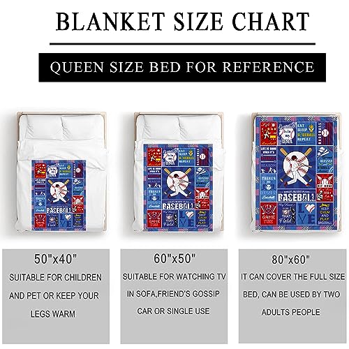 Baseball Blanket Ultra Soft Warm Flannel Throw Blanket Baseball Lover Baseball Team Blankets Gifts for Boys Adults Kids 50"X40"