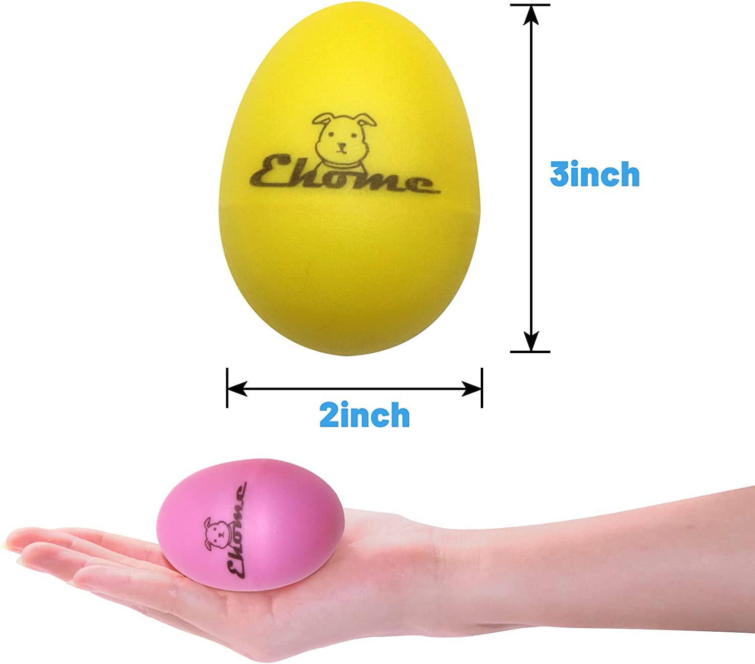 Ehome Easter Egg Shakers, 12Pcs Egg Shakers Musical Instruments, Egg Shakers for Babies, Plastic Eggs for Toddlers 1-3, Easter Baby Shaker Toy, 6 Colors Montessori Baby Maracas(Plastic)