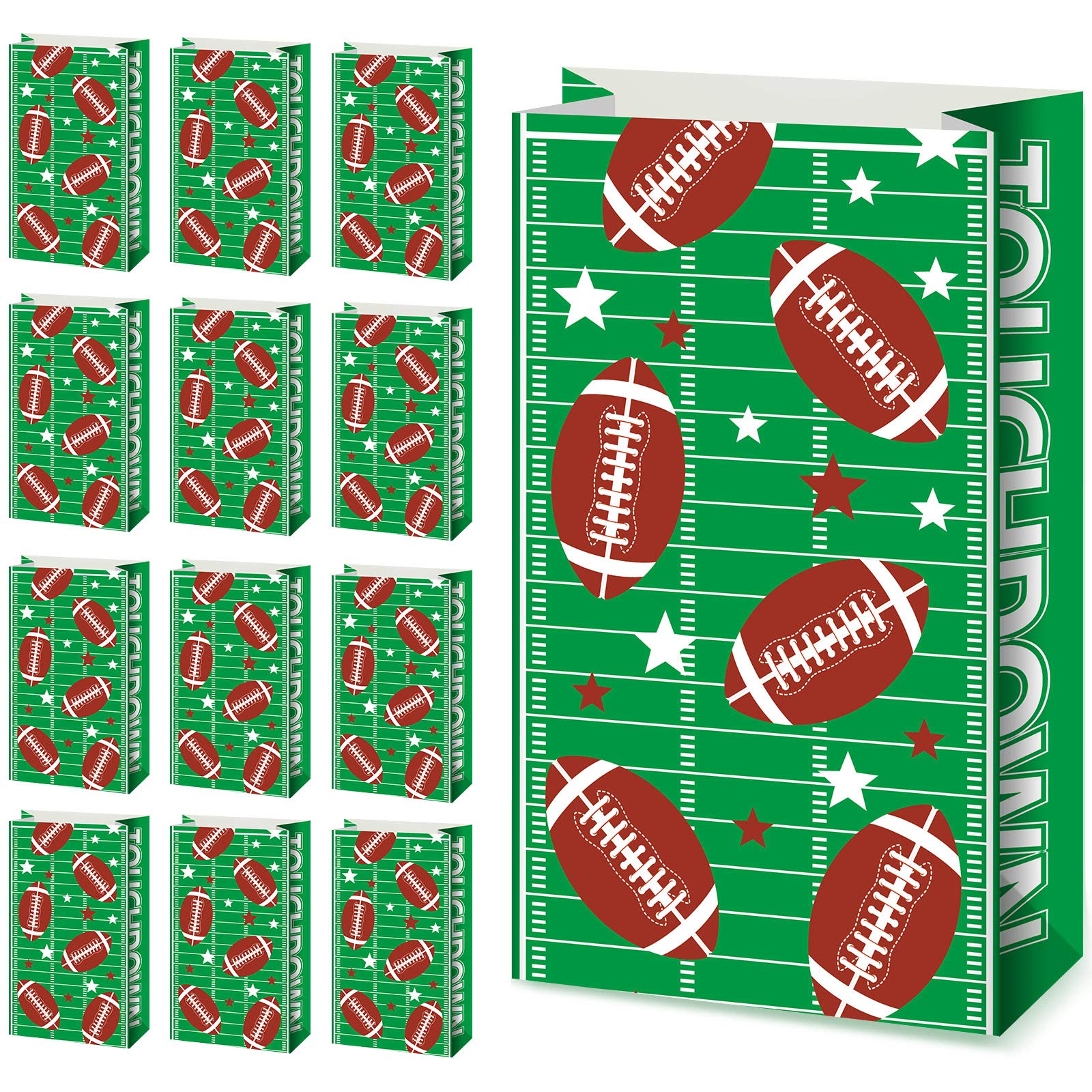 Blulu 30 Pieces Paper Santa Clause Suit Print Treat Bags, Christmas Bags Santa Bags Candy Goodie Gift Bags for Holiday Christmas Party Favor, 8.3 x 4.7 x 3.1 Inch
