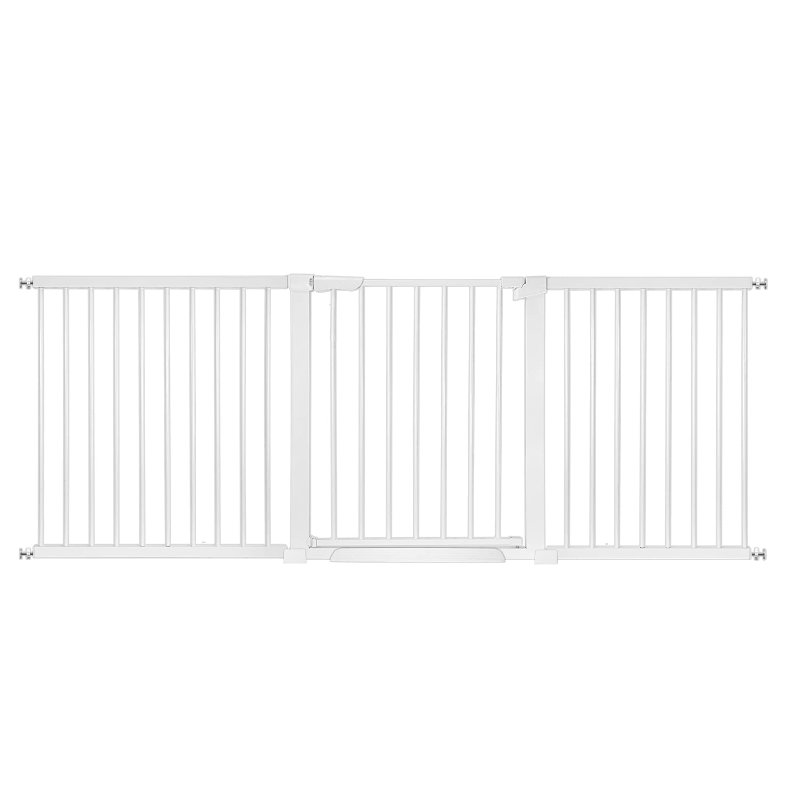 Baby Gate, Super Aide and Justable Baby Gate and Play Yard, Versatile Play Space, Extra Wide Pressure Mounted Dog Gate,Child Gate for Doorways Stairs and House,White. (80-83inch)