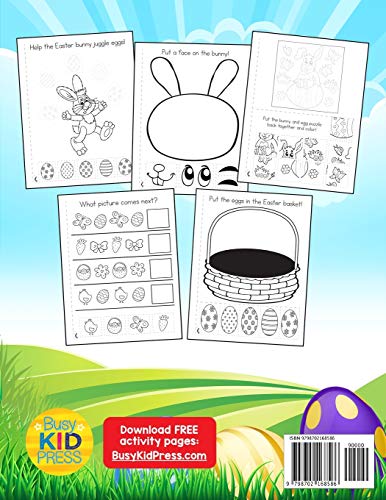 Happy Easter Cut and Paste Workbook for Preschool: Coloring and Cutting Kids Activity Book Easter Basket Stuffer (Cut and Paste Preschool Workbook)