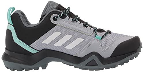 adidas outdoor Women's Terrex AX3 Hiking Boot, Halo Silver/Crystal White/Acid Mint, 7.5