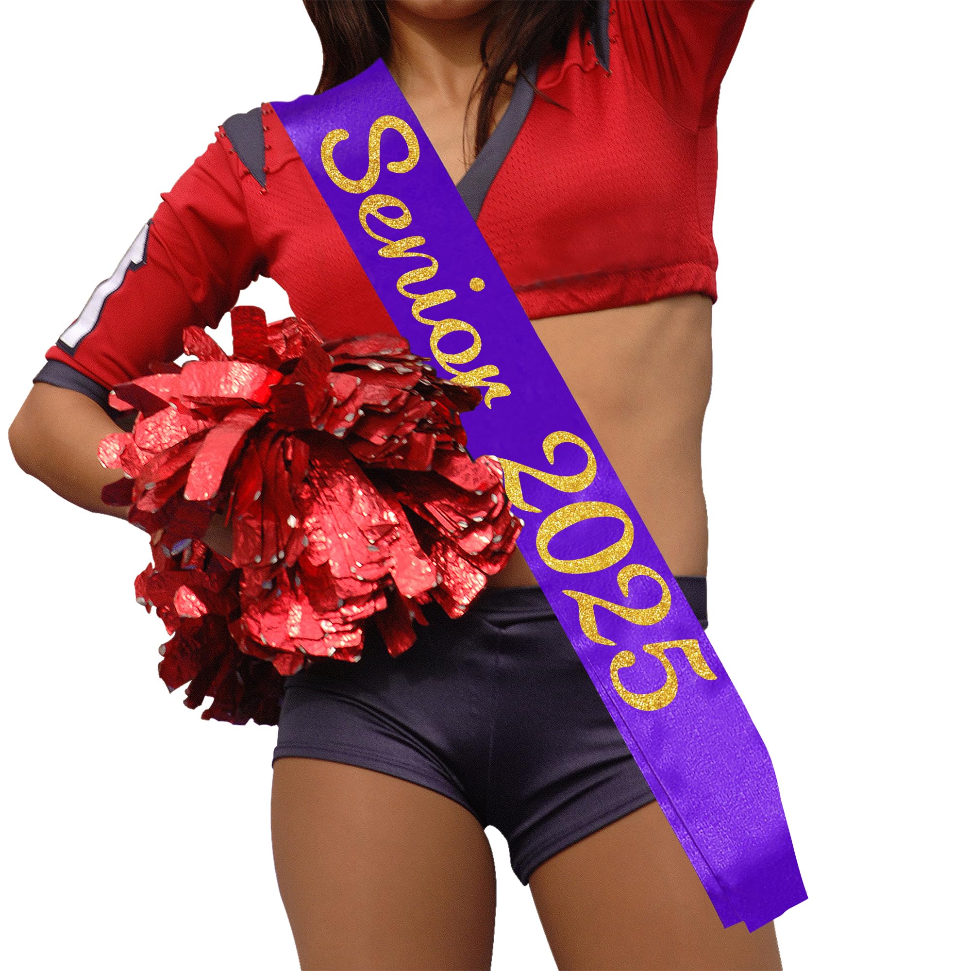 Purple Senior 2025 Satin Sash - 2025 Graduation Sash - Finally Graduated - Senior Cheer Sash - Cheerleader Sash - Competition Sash