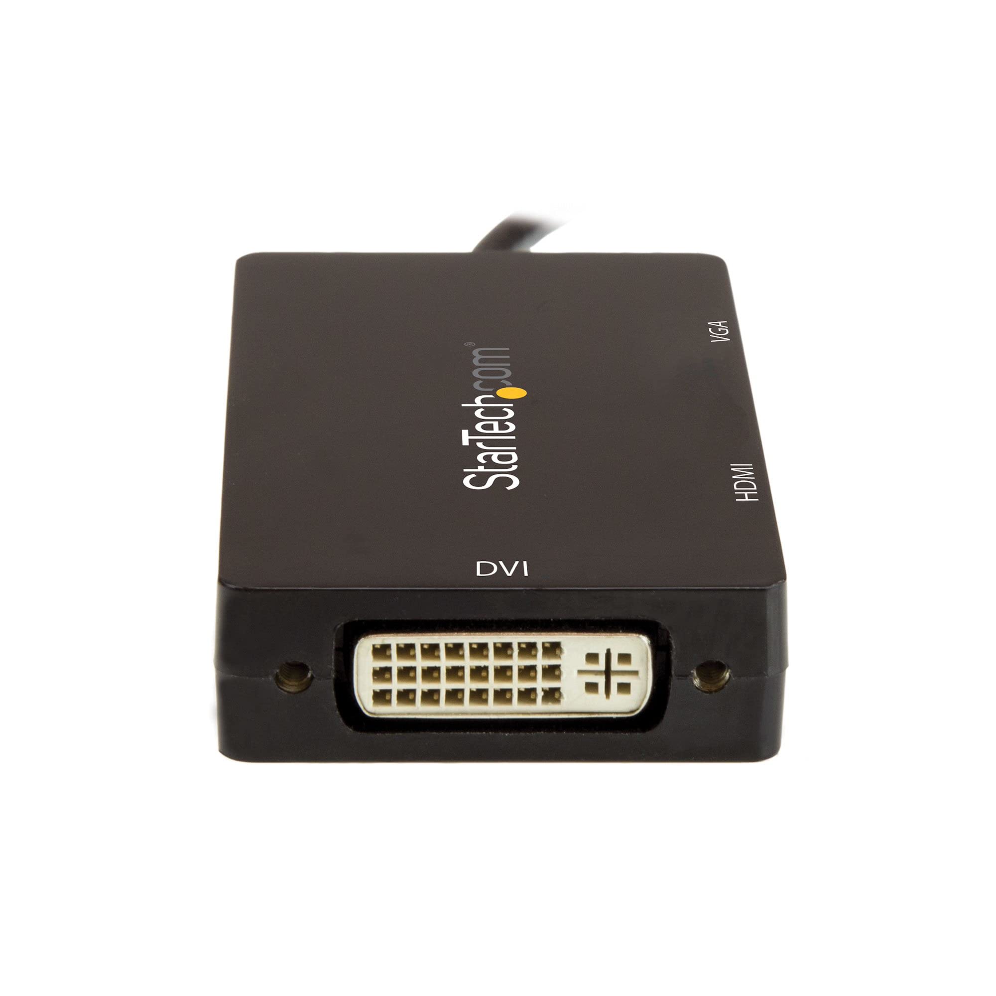StarTech.com 4K USB C to HDMI, VGA & DVI Multi Port Video Display Adapter for Mac / Windows Laptop & Monitor (CDPVGDVHDBP)
