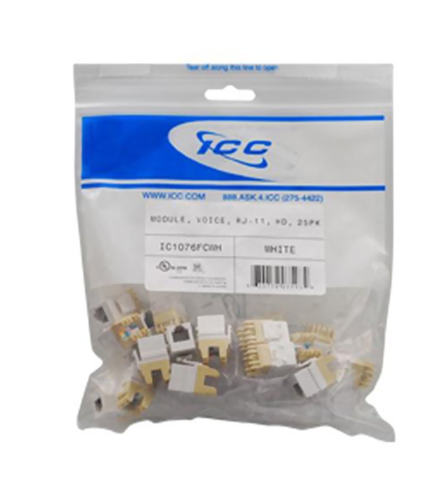 ICC Module, Voice, RJ-11, HD, 25PK, White