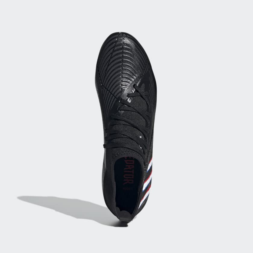 adidas Unisex Predator Edge.3 Firm Ground Soccer Shoe, Black/White/Vivid Red, 9 US Men