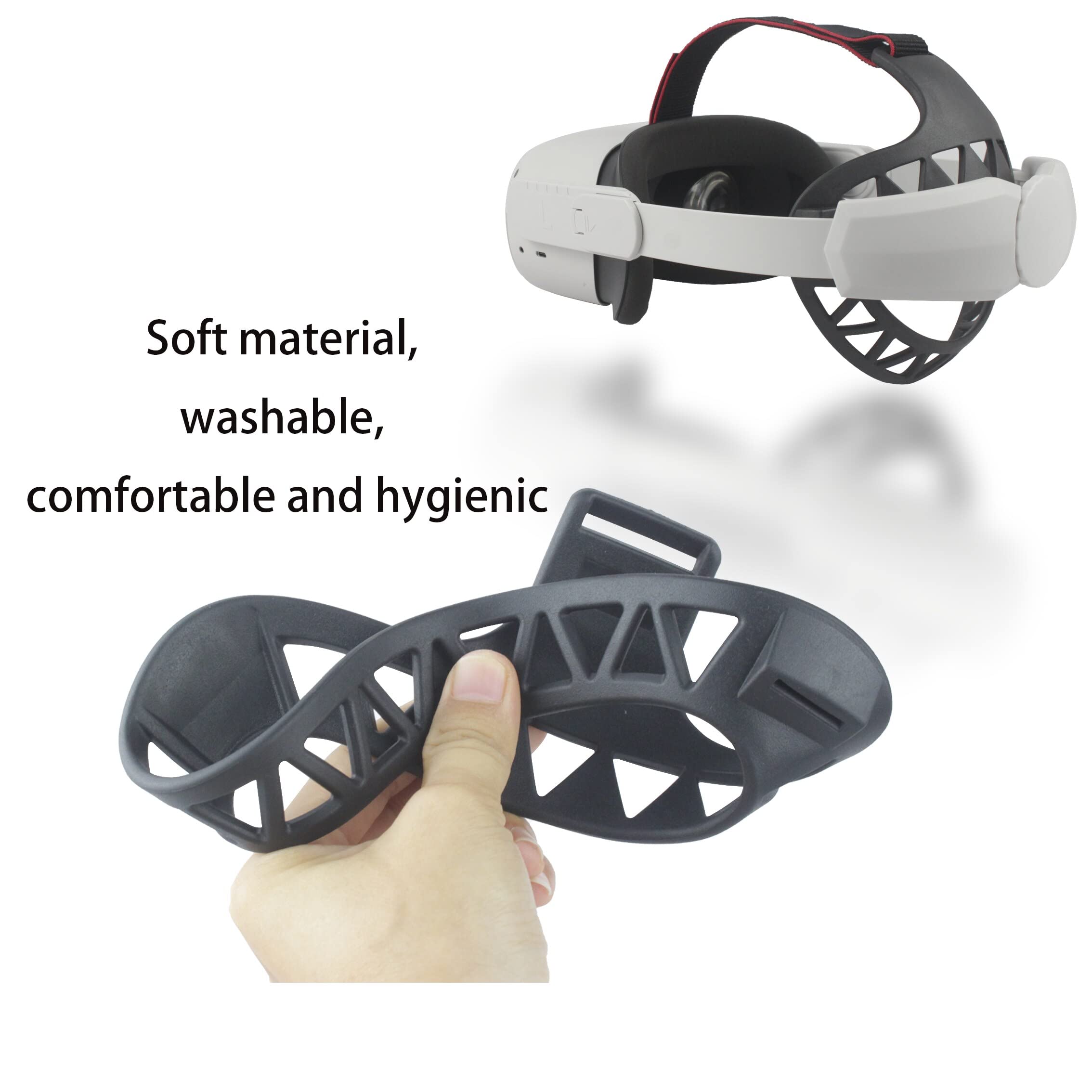 Adjustable Head Strap for Quest 2 VR Glasses Gaming Helmet Headband Reduced Pressure with Power Bank Straps Long-Lasting Battery Life