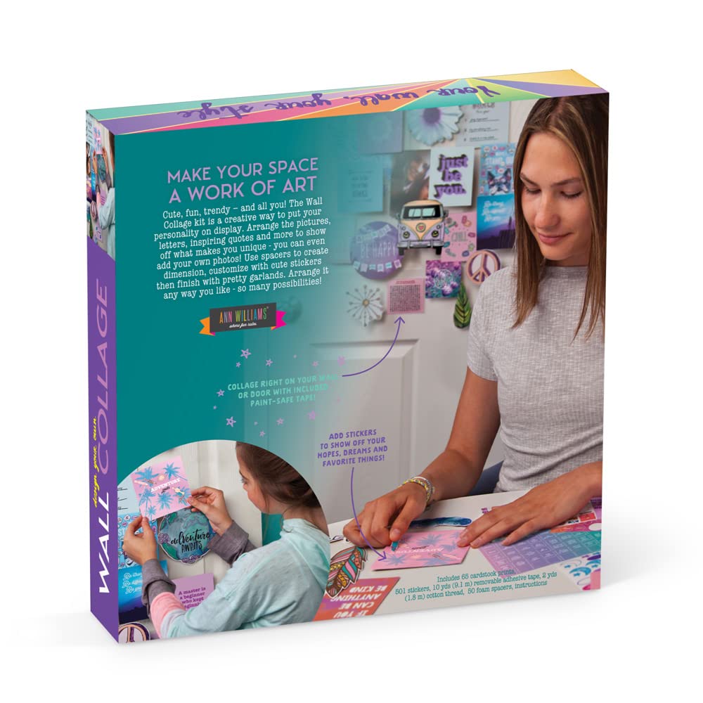 Craft-tastic Customizable Wall Collage – DIY Arts & Crafts Kit – Personalize Your Wall, Mirror, Window, or Door with 200 Prints, Inspirational Quotes, Stickers, and More