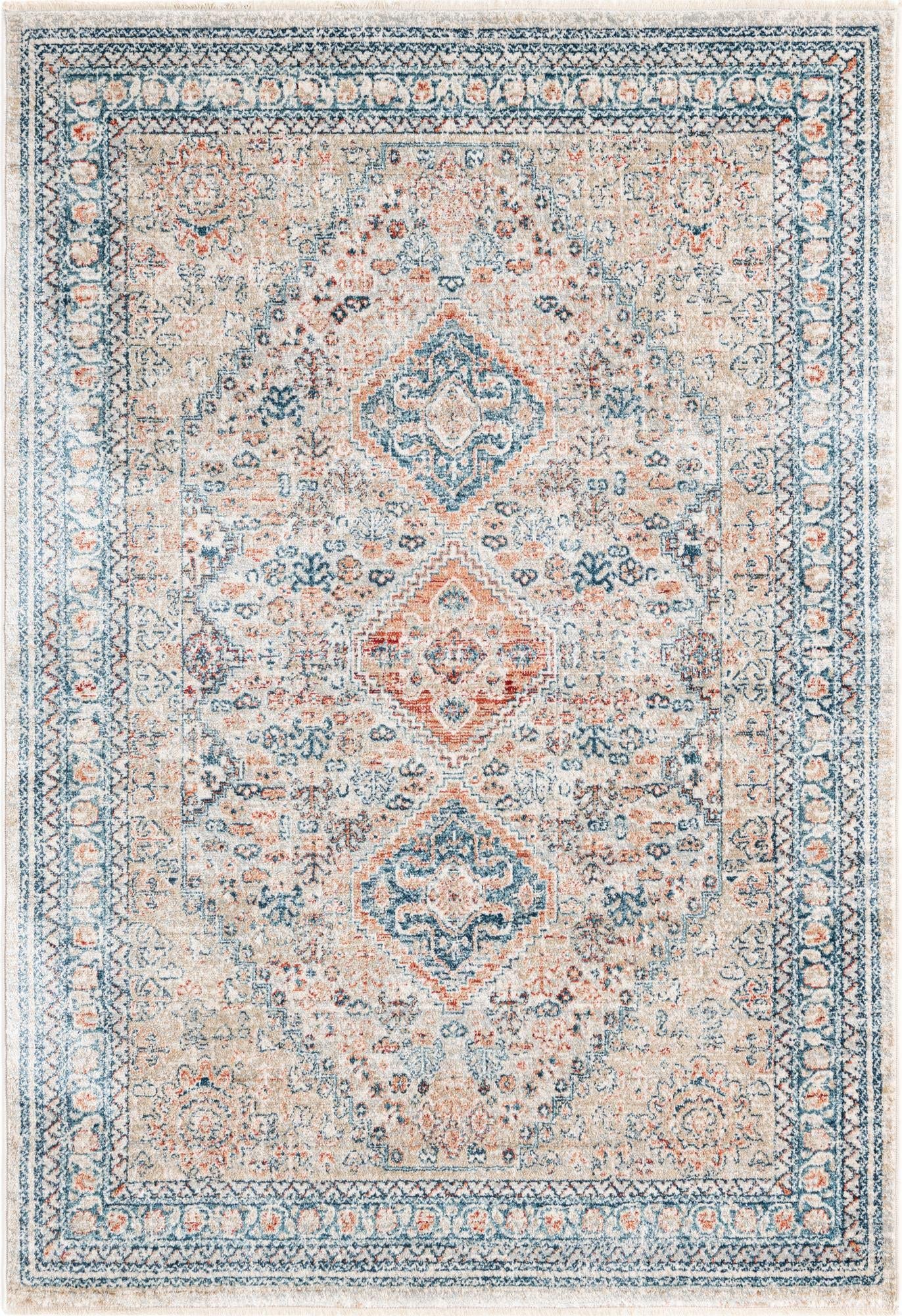 Rugs.com Newport Collection Rug – 4' x 6' Multi Medium Rug Perfect for Entryways, Kitchens, Breakfast Nooks, Accent Pieces