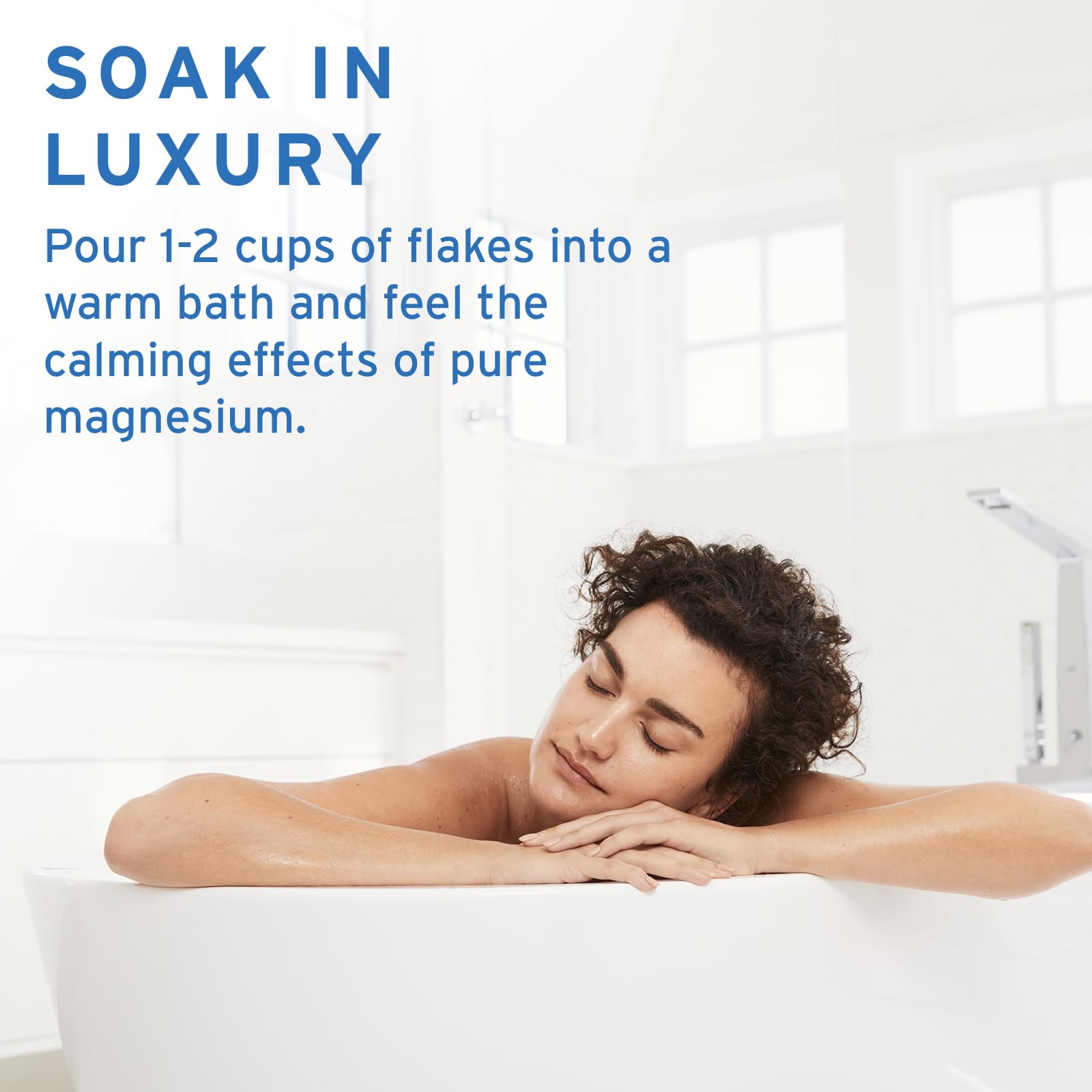 Life-flo Pure Magnesium Bath Flakes - Epsom Salt Bath Soak Alternative - Unscented Magnesium Flakes from The Zechstein Seabed - Relaxing Foot Bath with Ancient Trace Minerals - 60-Day Guarantee, 44oz