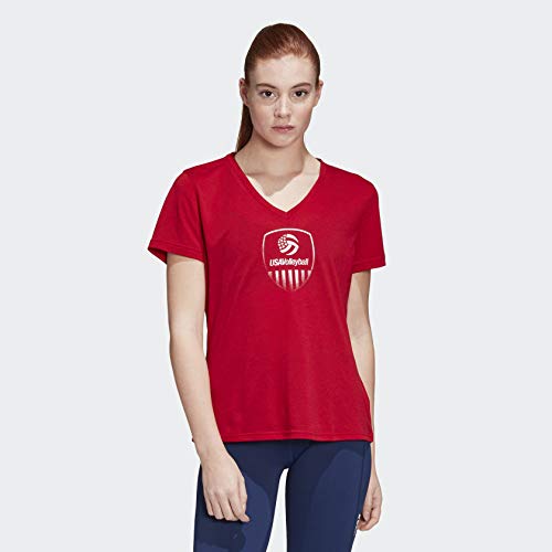 adidas Women's USA Volleyball Short Sleeve Tee Aeroready Black Small