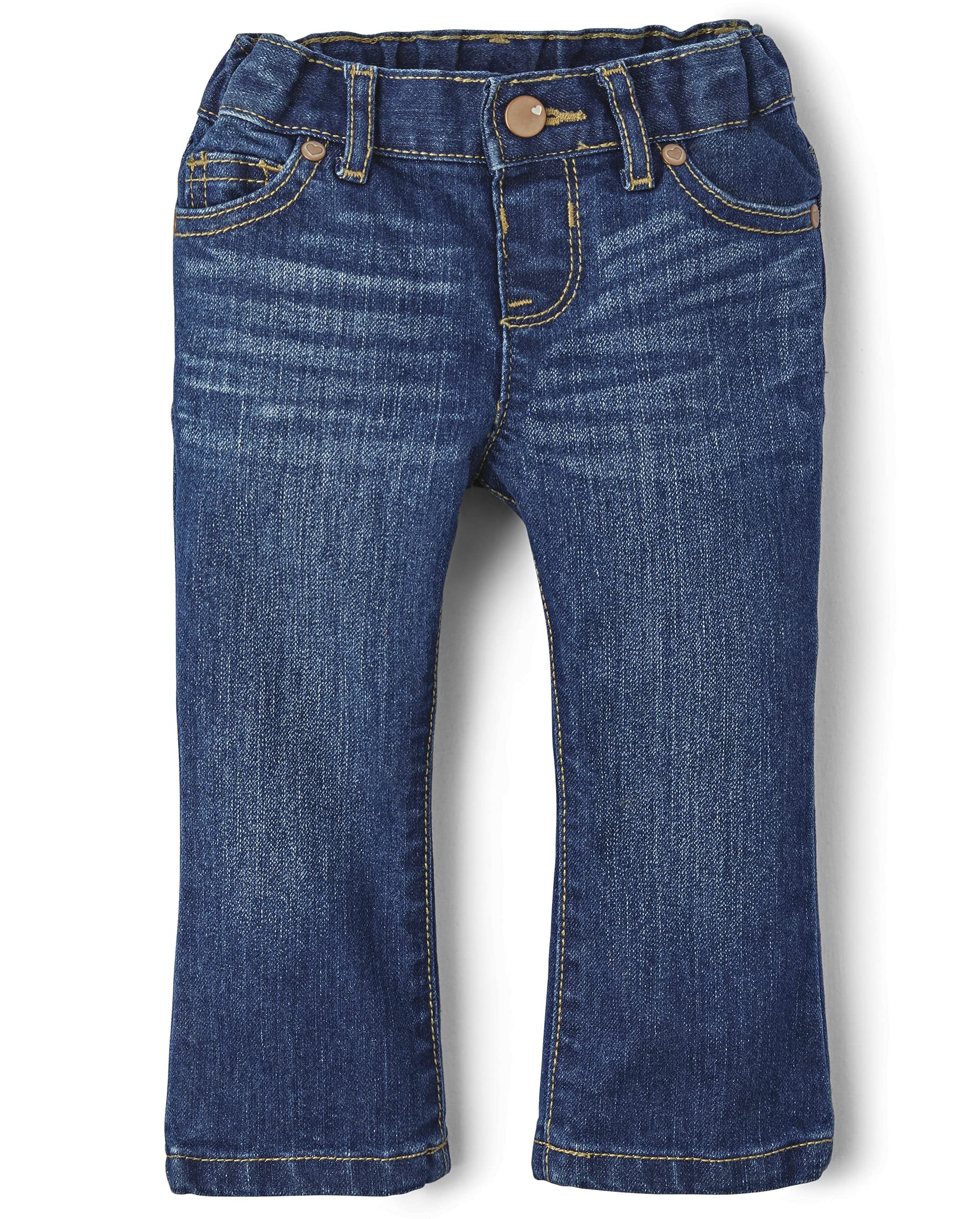 The Children's Place Baby Girls and Toddler Girls Basic Bootcut Jeans, Indigo Stone, 3T