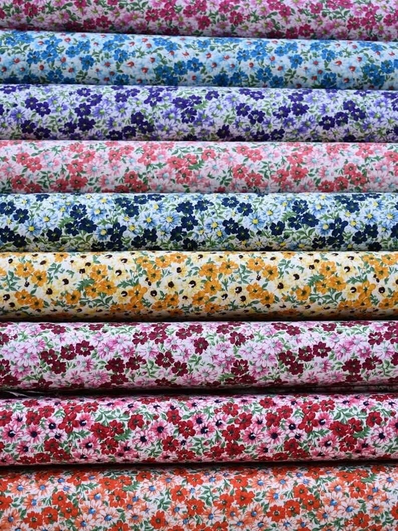 90 Pcs Fabric Strips Cute, Beautiful 100% Cotton Fabric Quilt Squares, Width 5 inch Length 5 inch, Gift Prairie Flower pre-Cut Charm Pack Squares, DIY Blanket