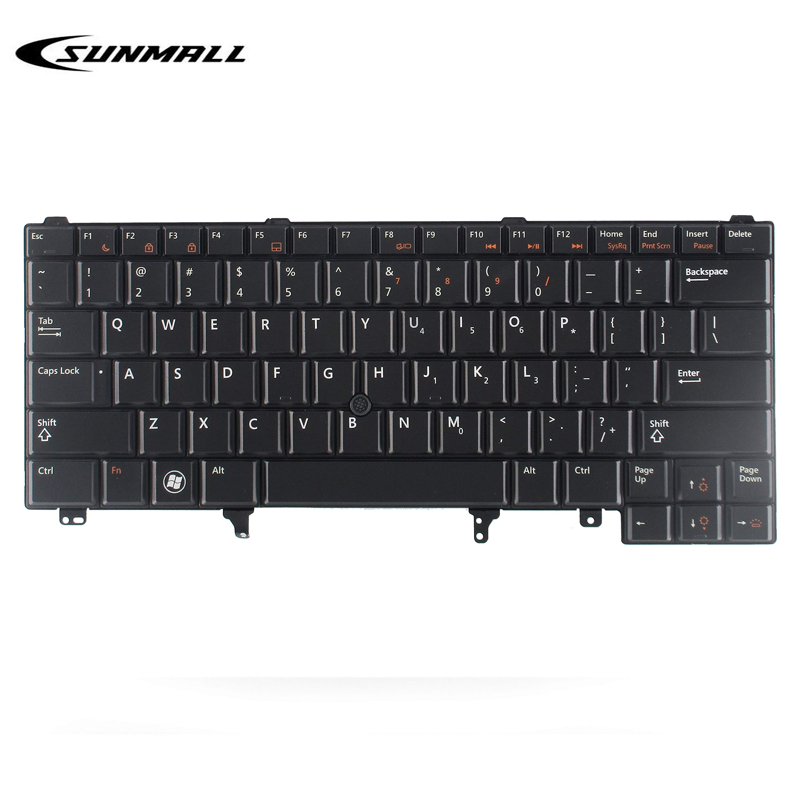 SUNMALL Replacement Keyboard with Backlit/Big Enter Key Compatible with Dell Latitude E5420 E5430 E6220 E6320 E6330 E6420 E6430 E6440 Series US Layout Black (with Pointer Stick)
