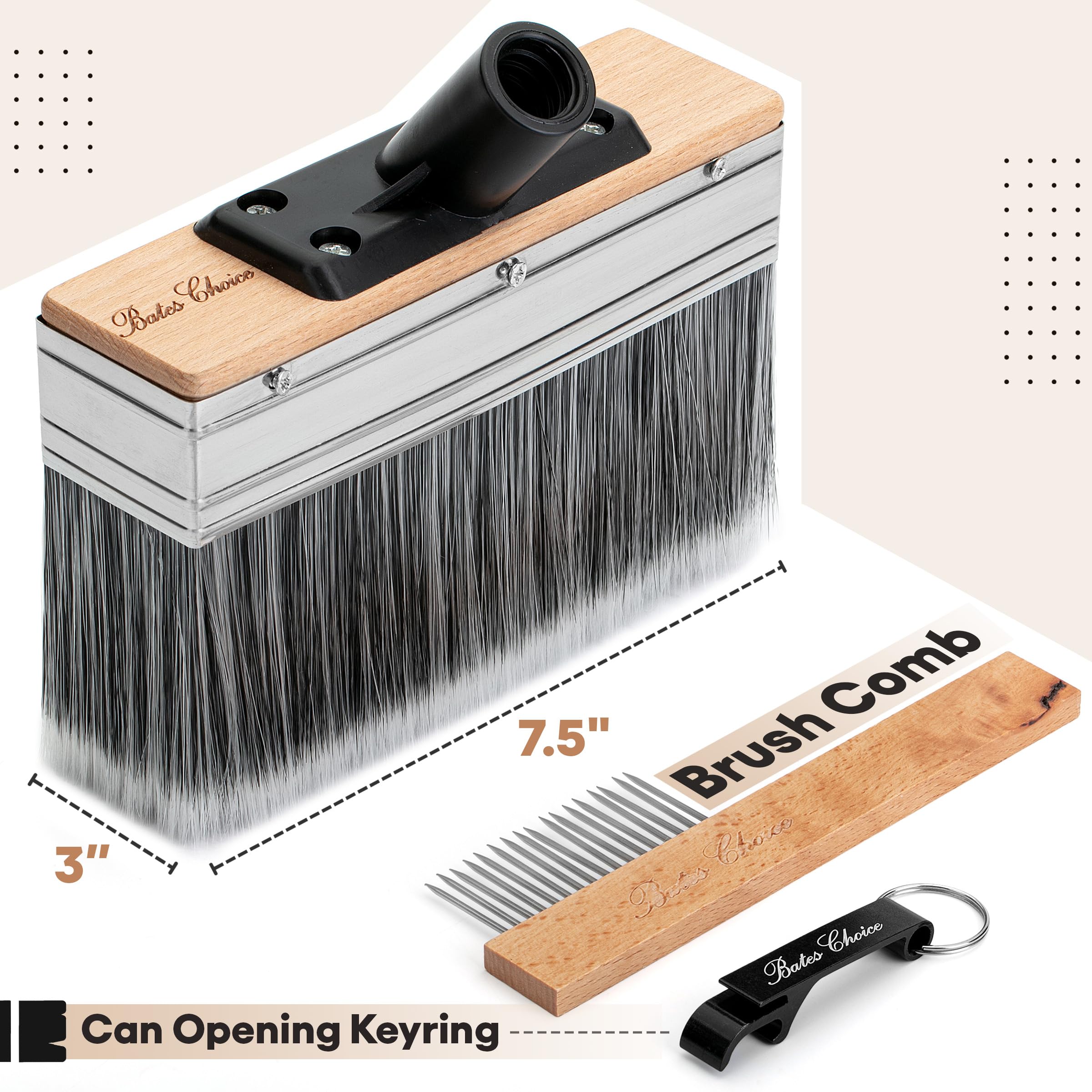 Bates- Deck Stain Brush, 7.5-Inch, Stain Brushes for Wood, Deck Stain Applicator, Deck Brush, Wide Paint Brush, Large Paint Brushes, Wood Stain Brush, Masonry Brush, Wood Stain Applicator