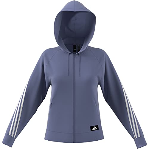adidas Women's Sportswear Future Icons 3-Stripes Hooded Tracktop, Orbit Violet, Large