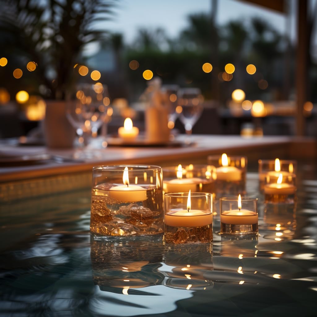 Capaniel 3 inch White Floating Candles, 48 Packs Unscented Floating Candles for Centerpieces-10 Hours Burn Time-3β Floating Tealight Candles for Cylinder Vases, Pool, Wedding, Party, Valentine's Day