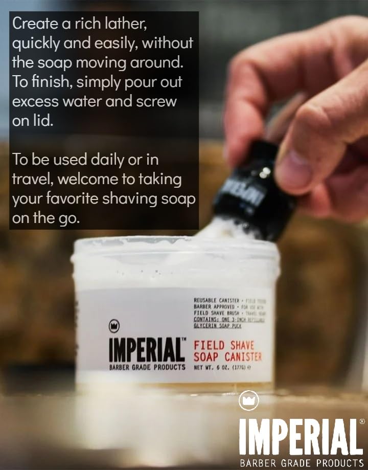Imperial Barber Field Shave Soap Canister, 6.2 oz