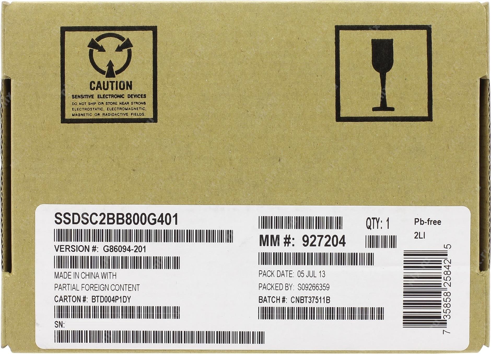 Intel DC S3500 Series Solid State Drive - Internal, Silver (SSDSC2BB800G401)