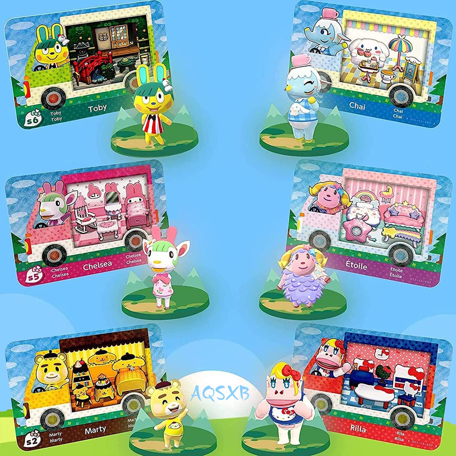 AQSXB 6 Pcs Mini Cards Compatible with Animal Cross-ing New Horizons Cards